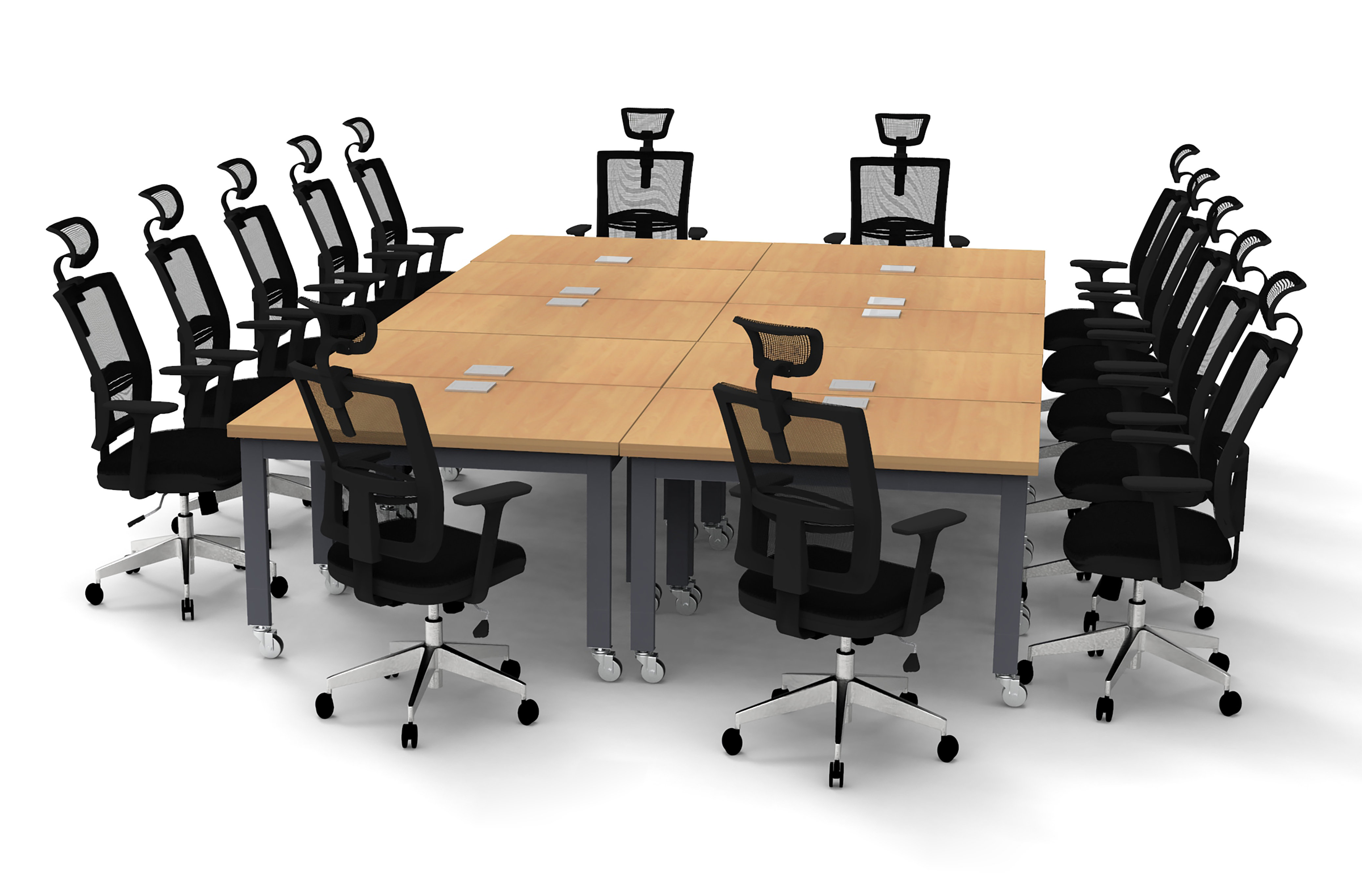 The Twillery Co. Albin 14 Person Conference Meeting Tables with 14 ...