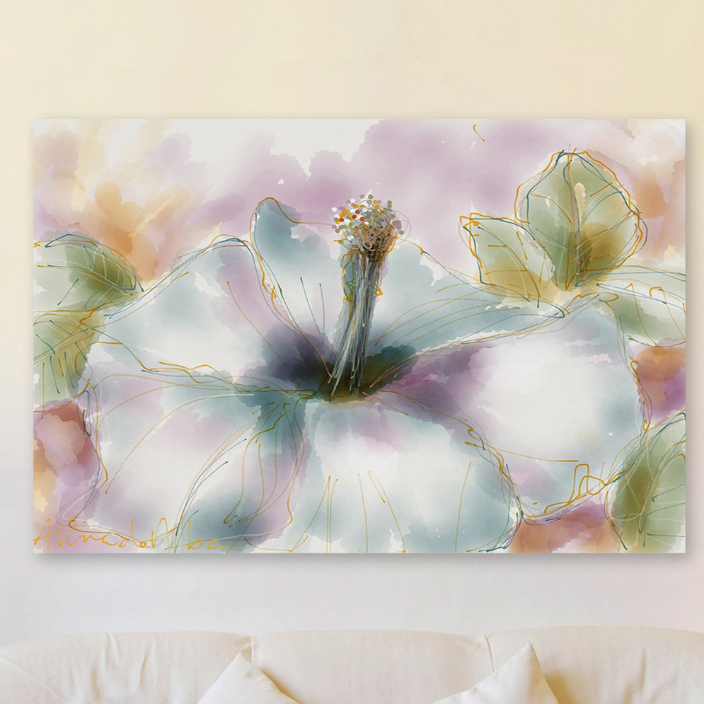 Marmont Hill 'Pastel Hibiscus' by Arthur Pina Painting Print on Wrapped ...