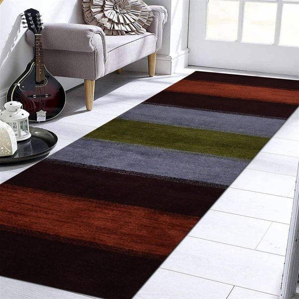 Latitude Run® Briellah Hand-Knotted Area Rug : Brown & Silver Colour ...