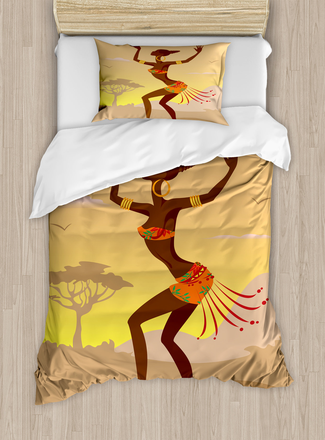 Ambesonne Afro Ethnic Lady in Ritual Dance Person in Psychedelic Style Figures Artisan Image ...