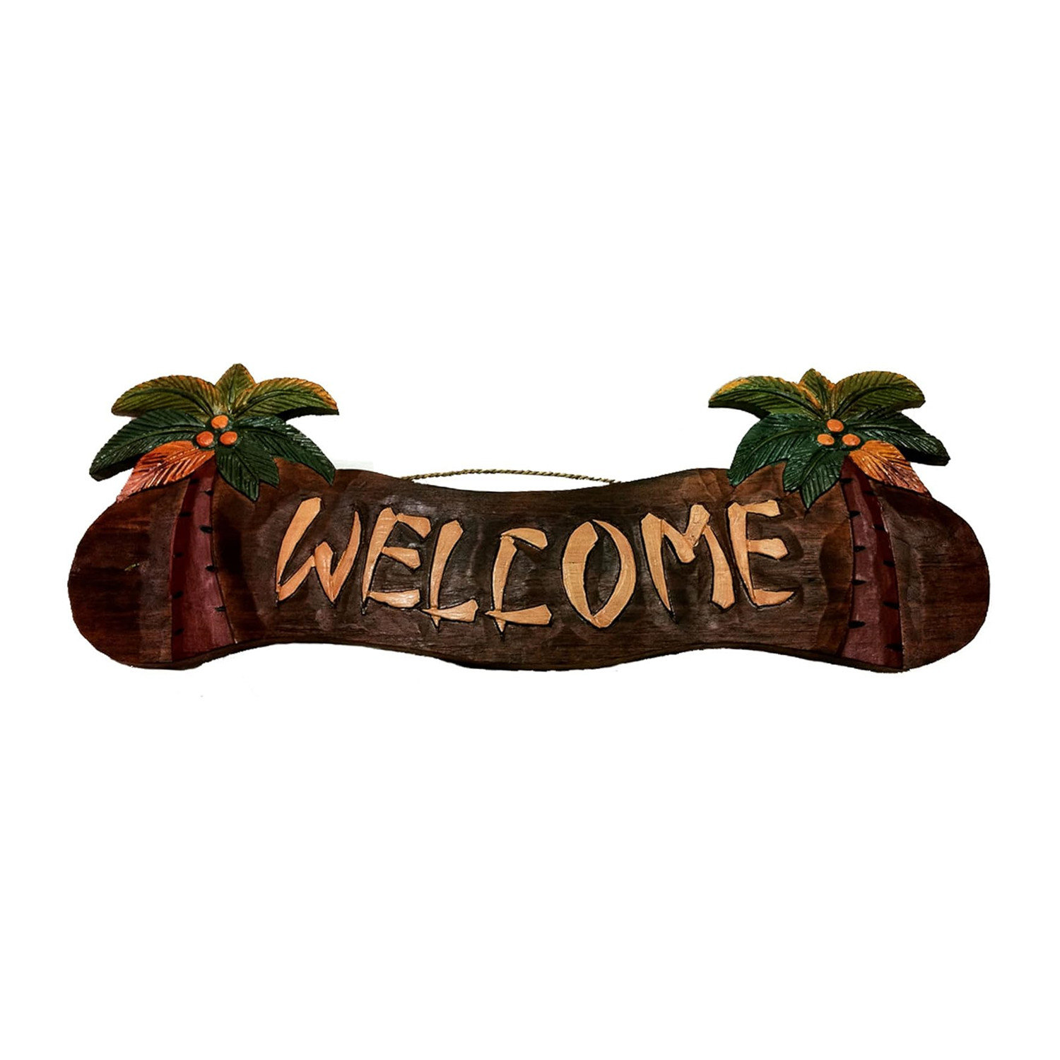 Bay Isle Home™ Large Welcome Tropical Sign Palm Tree Wall Decor,Unique ...