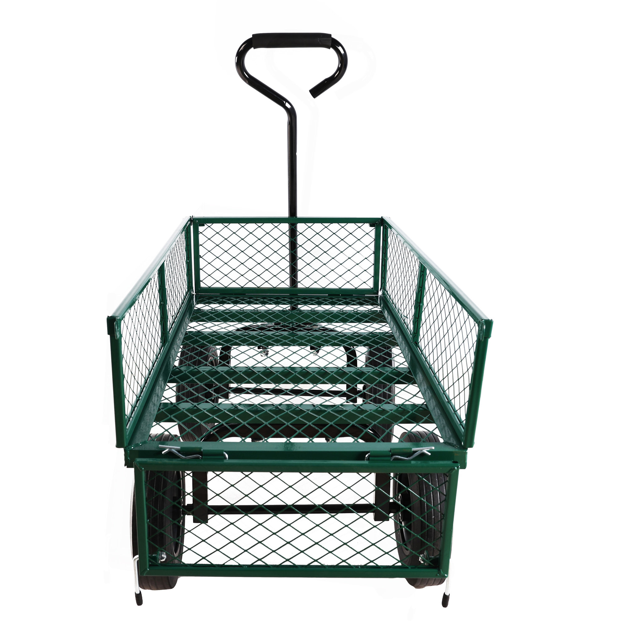 TYUNABRN (Green Solid Wheels Wagon Cart) Solid Wheels Tools Cart Wagon ...
