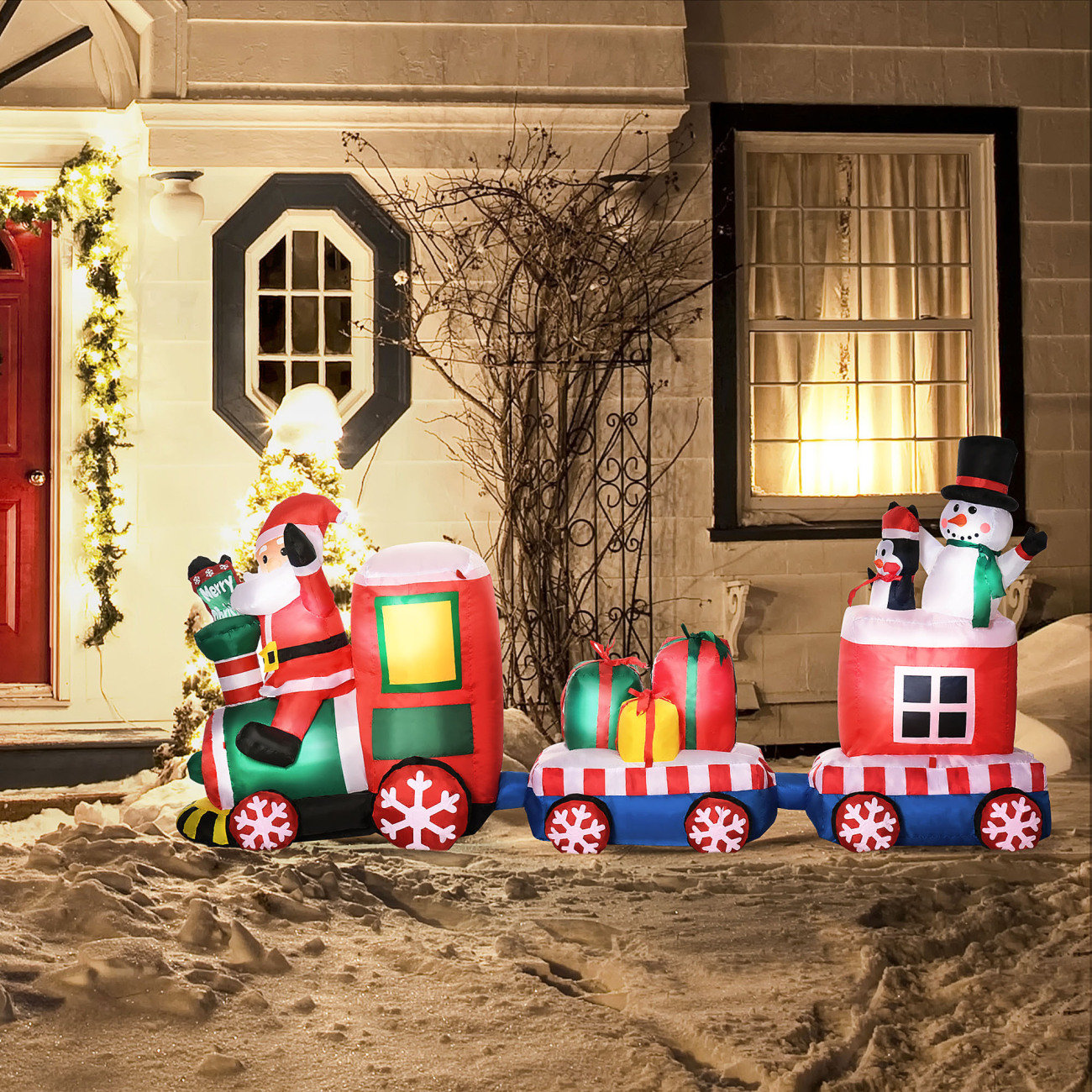 One Allium Way® Outsunny 8Ft Christmas Inflatables Outdoor Decorations ...