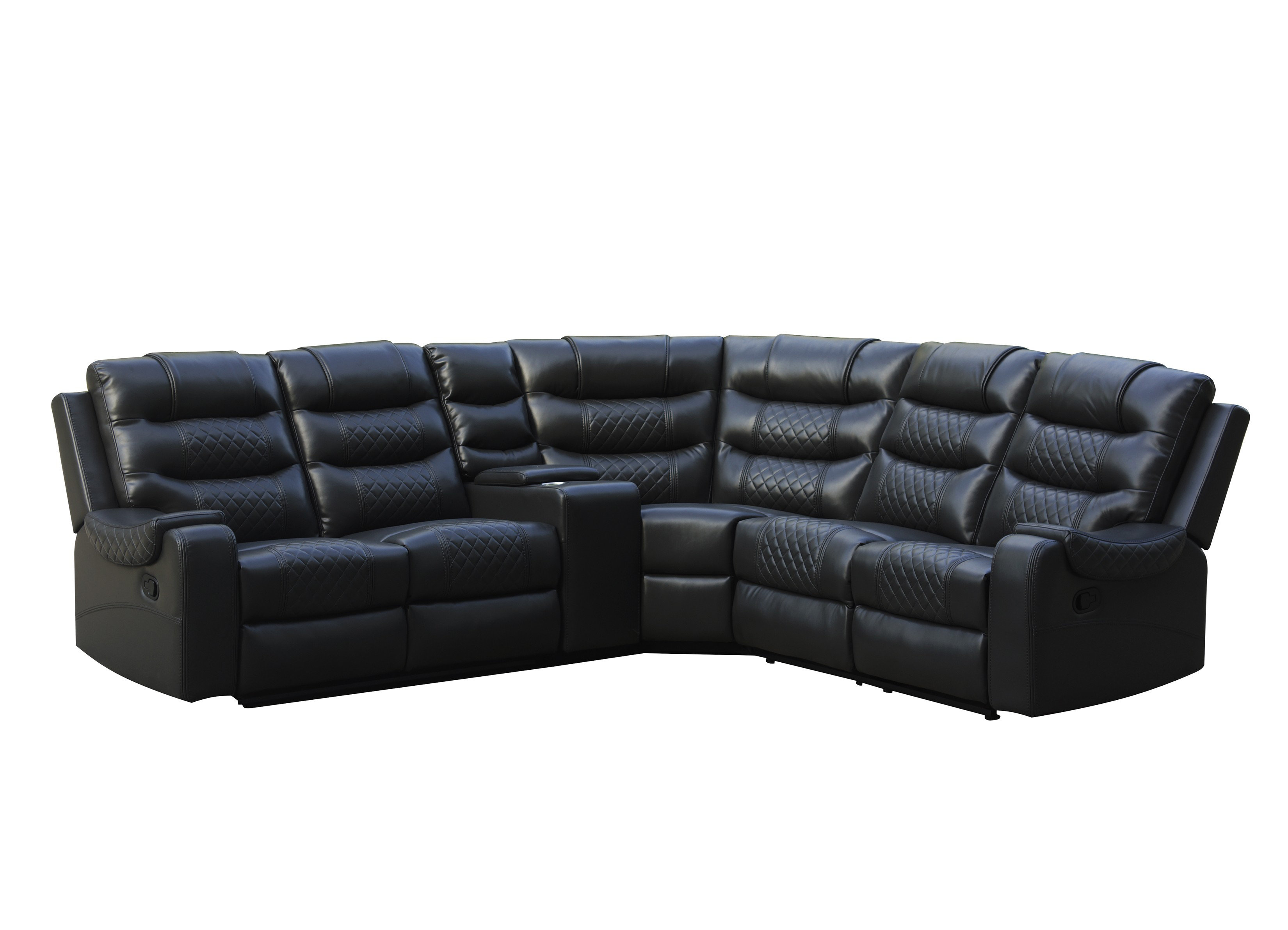 Red Barrel Studio® Faelyn Leather Reclining Sectional | Wayfair