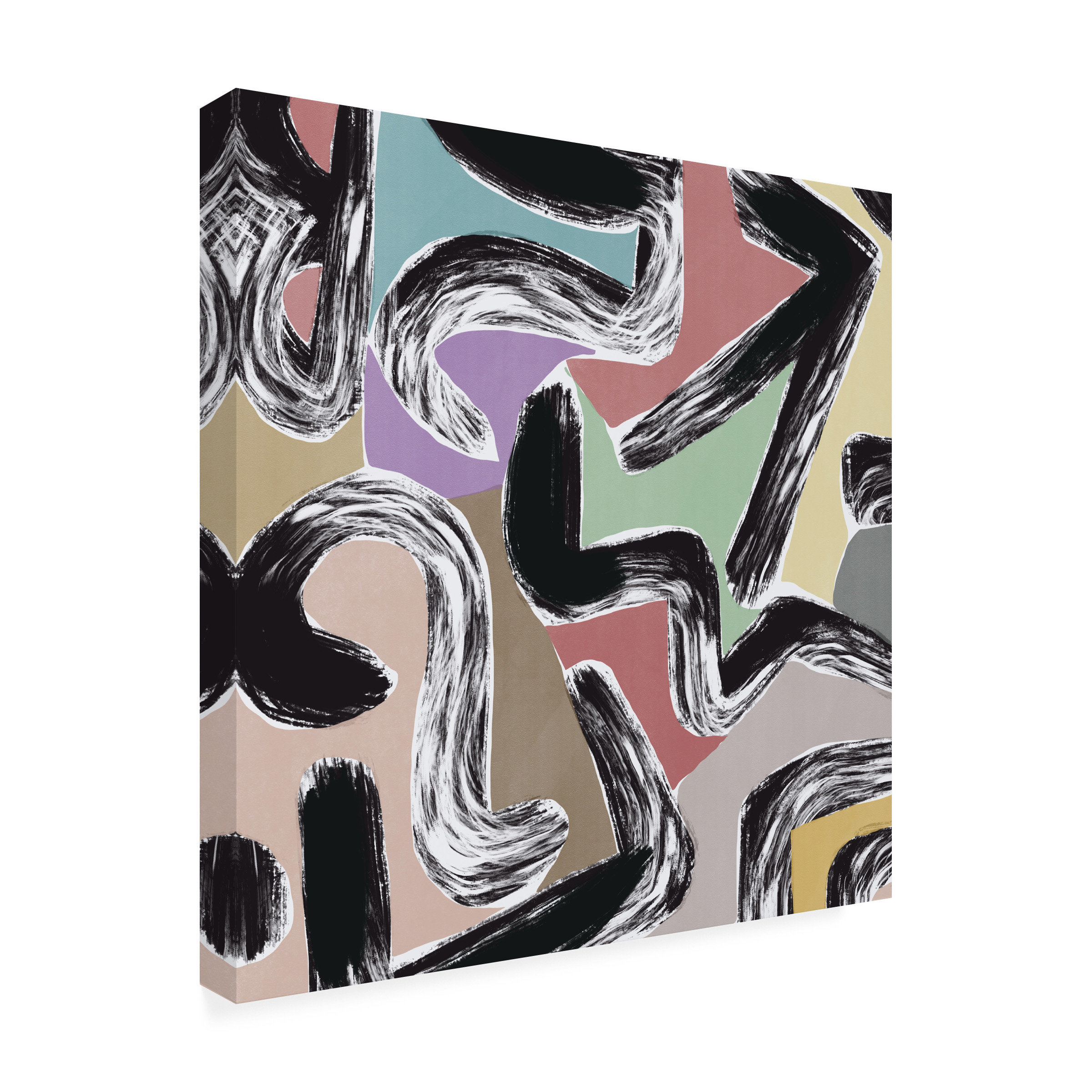 Ebern Designs Little Dean Ink And Colors 04 Canvas Art | Wayfair