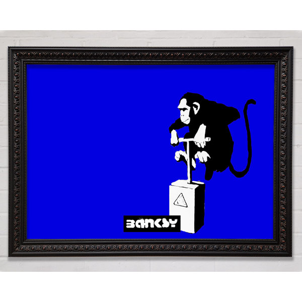 Rosalind Wheeler Monkey Detonator Blue - Single Picture Frame Art ...