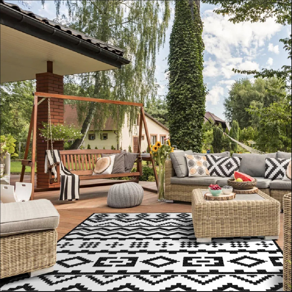 Union Rustic Jusra Rug Carpet for Patio RV Camping, Waterproof ...