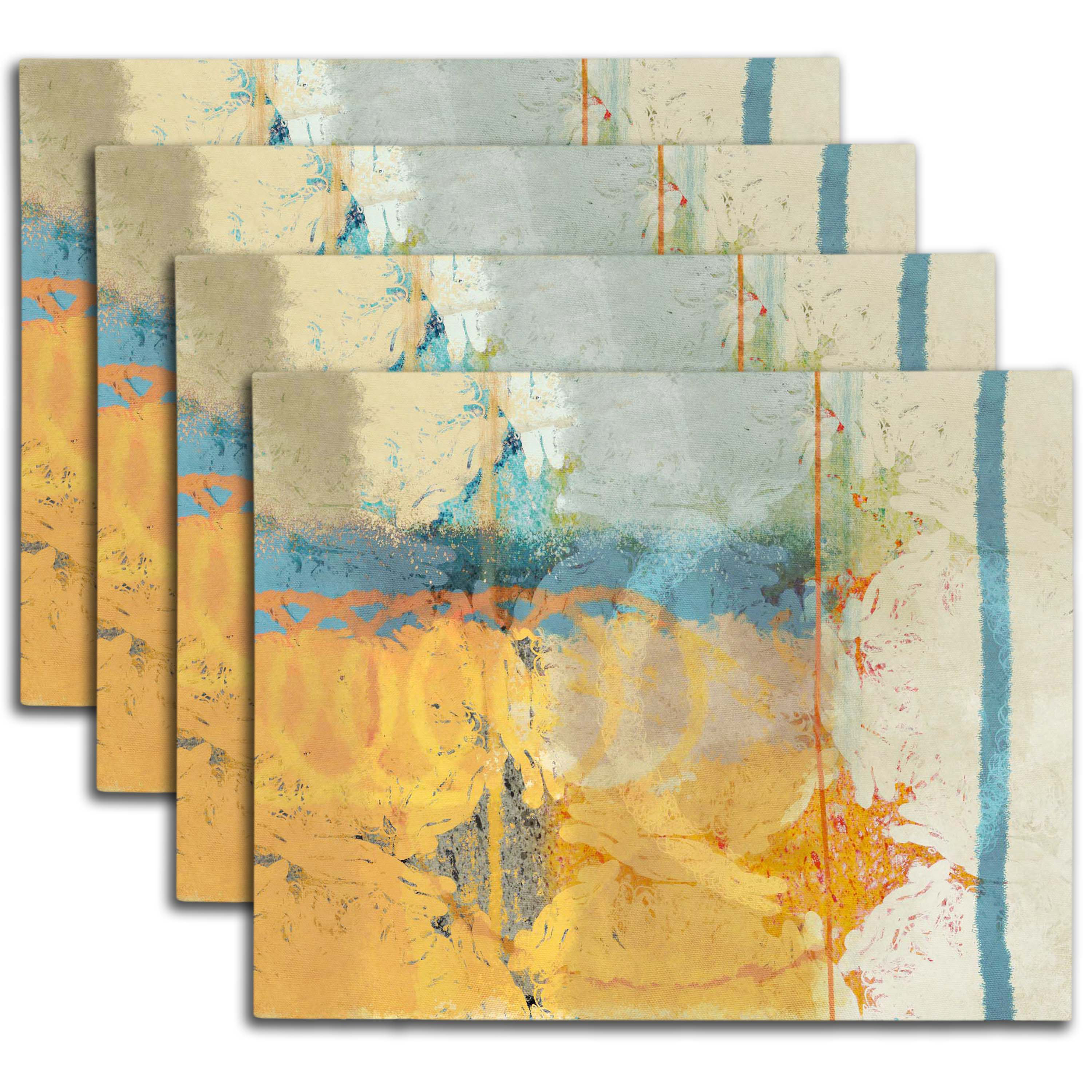 LeRoi Products Plump Great Modern Designer Two-Ply, 14x18 Placemat Set ...