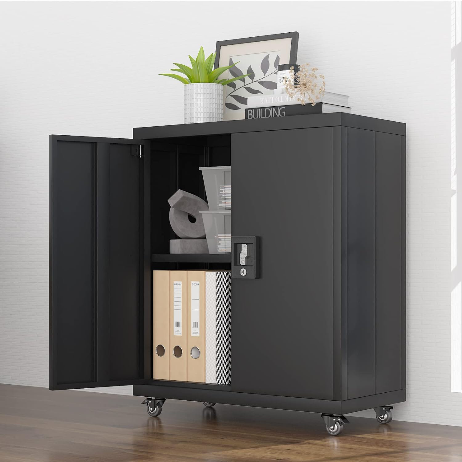 Inbox Zero Mitleff 26'' Wide 1 - Shelf Storage Cabinet | Wayfair