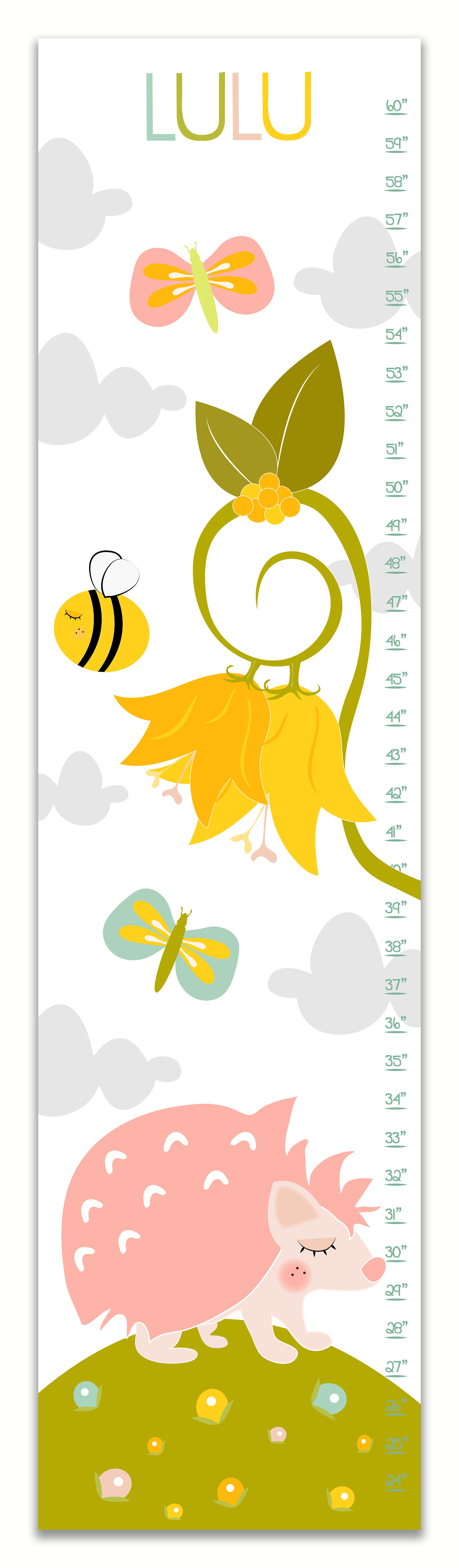 Harriet Bee Thurman Woodland Hedgehog Personalized Growth Chart ...