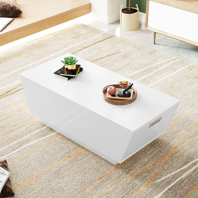 Metro Lane Modern Inverted Trapezoidal Coffee Table with 2 Doors ...
