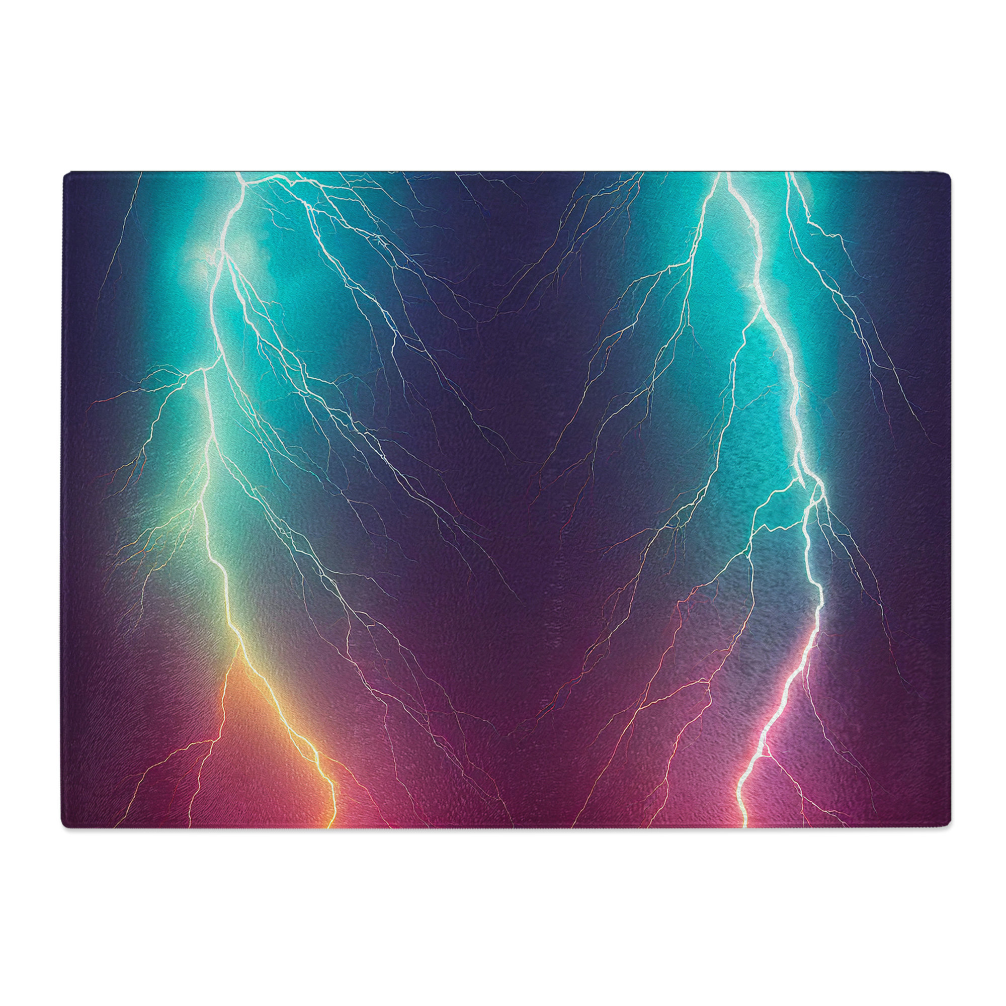Metro Lane Neon Lightning Bolts Glass Chopping Board | Wayfair.co.uk
