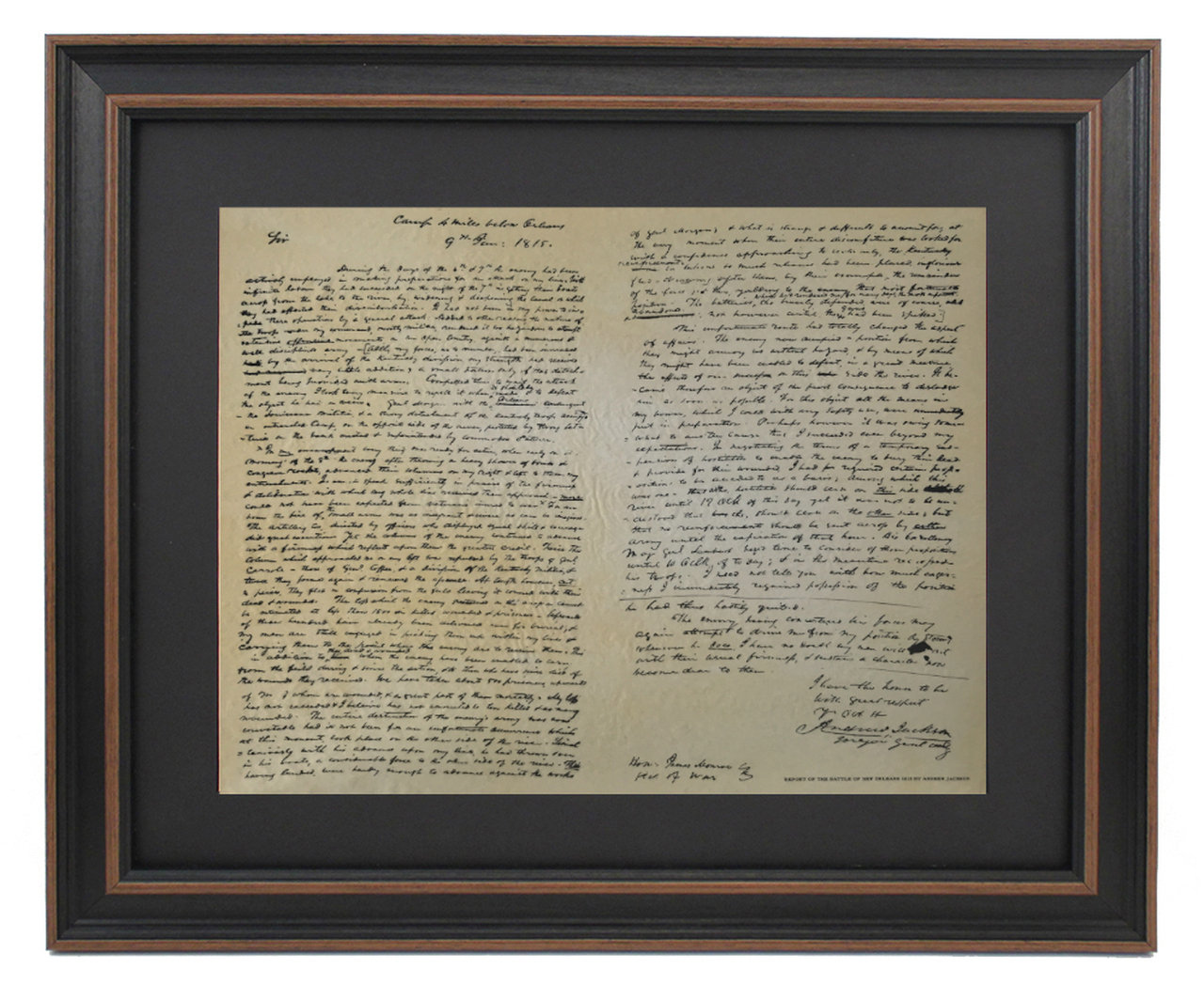 Trinx Andrew Jacksons Report, Battle Of New Orleans 1815 | Framed ...
