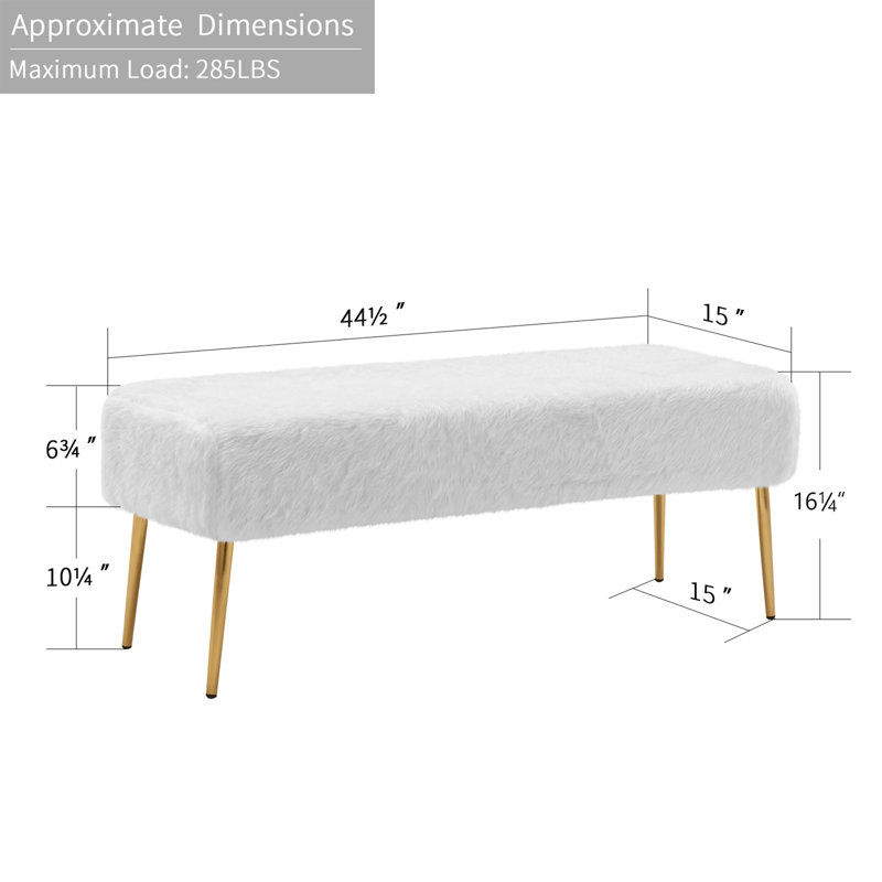 Mercer41 Faux Fur Bench & Reviews | Wayfair