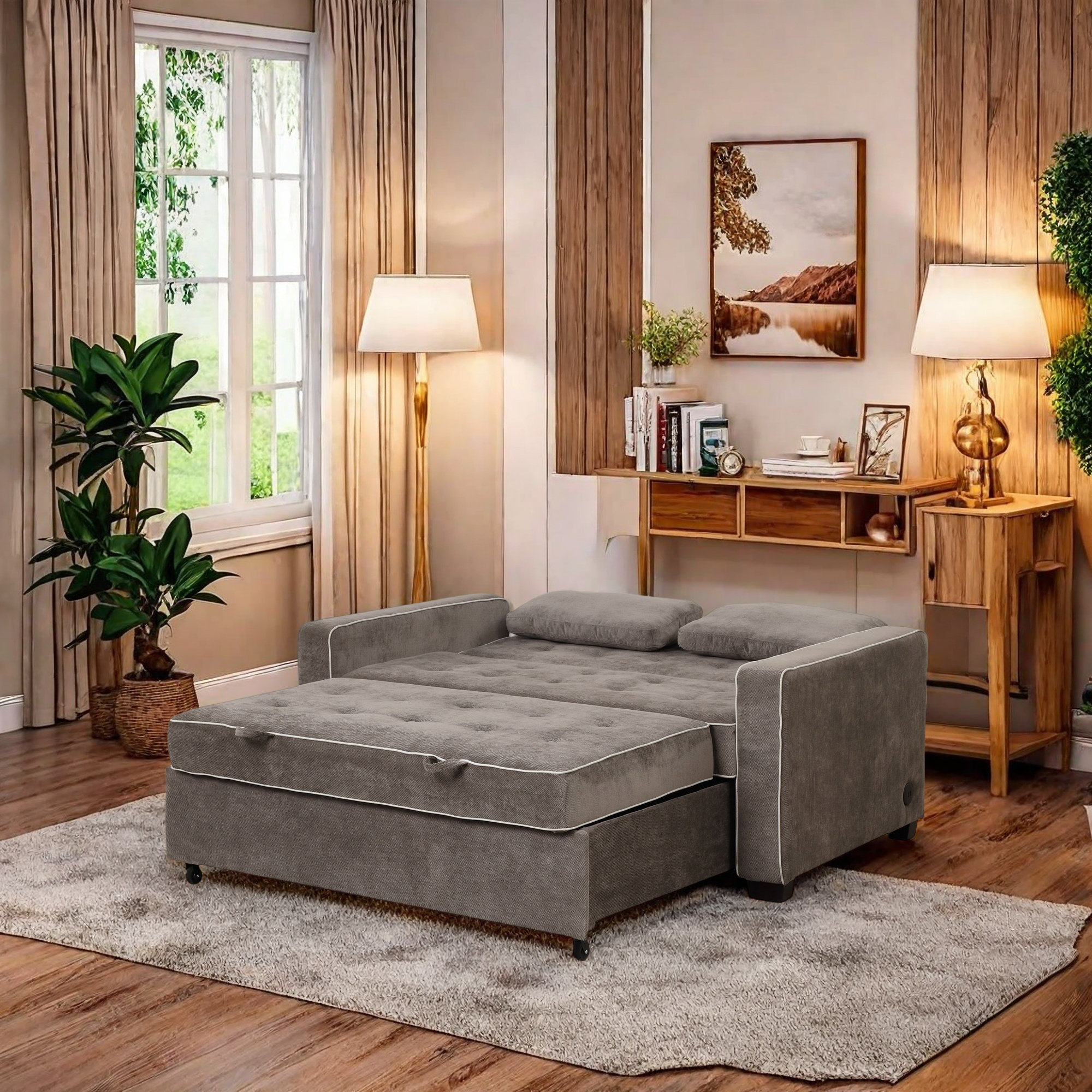 Latitude Run® Multi-Functional Adjustable Sofa Bed With Usb Charging ...