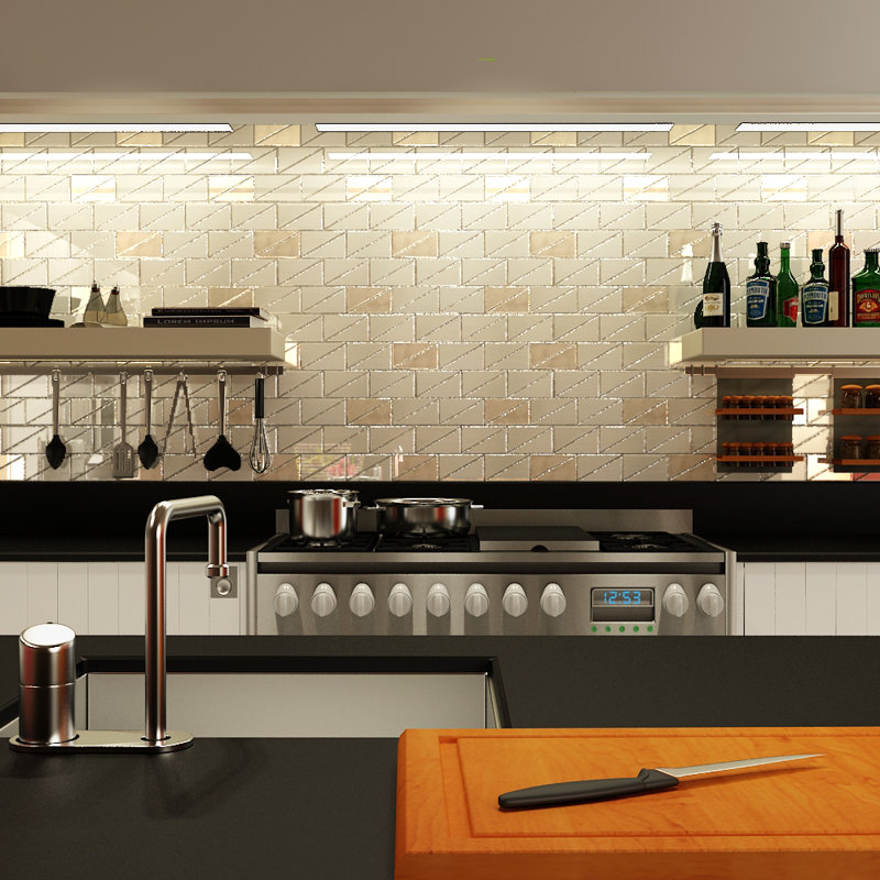 Luxsurface 2" x 4" Metal Brick Joint Mosaic Wall Tile | Wayfair