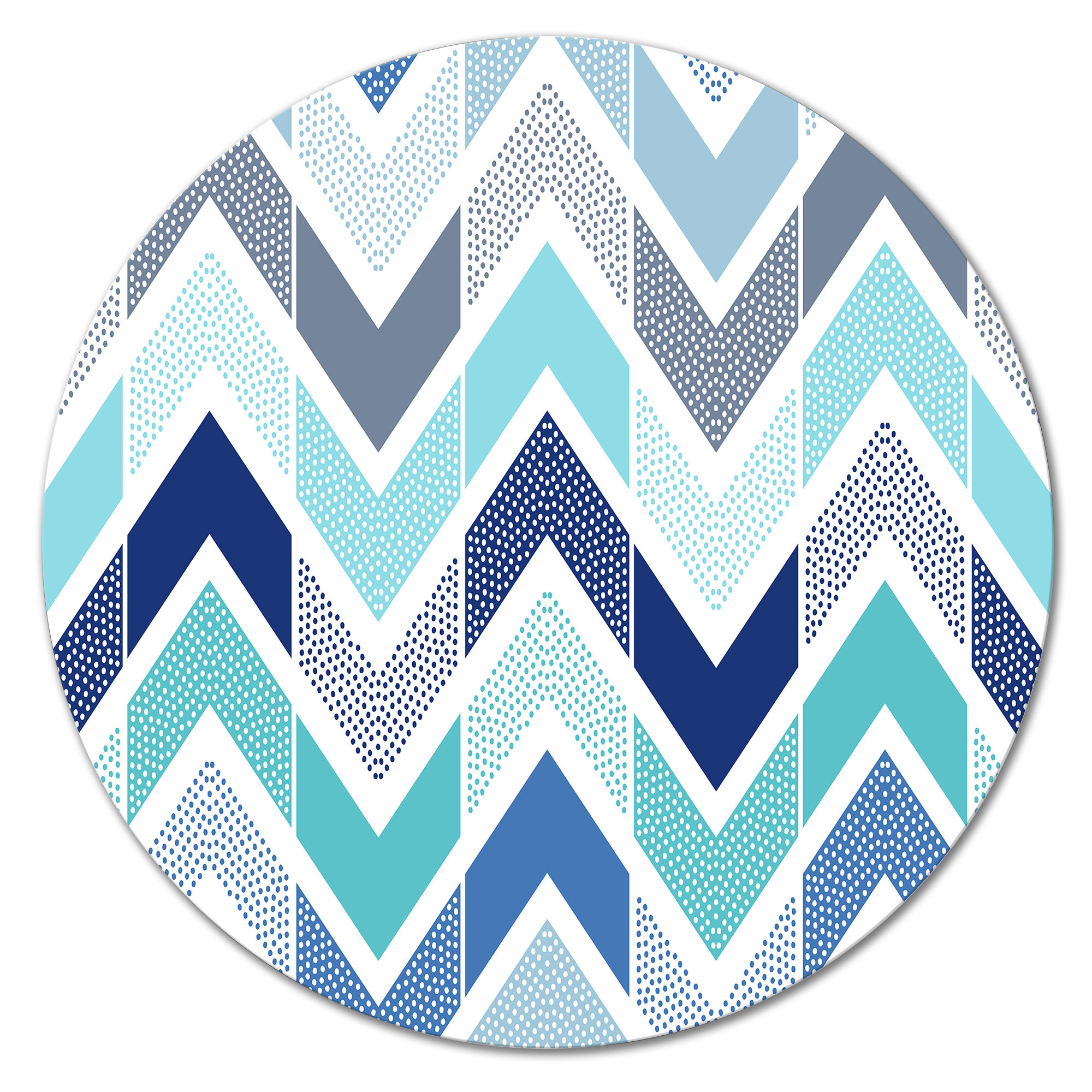 Corrigan Studio® Retro Light Blue Zigzag - Patterned Metal Circle Wall ...