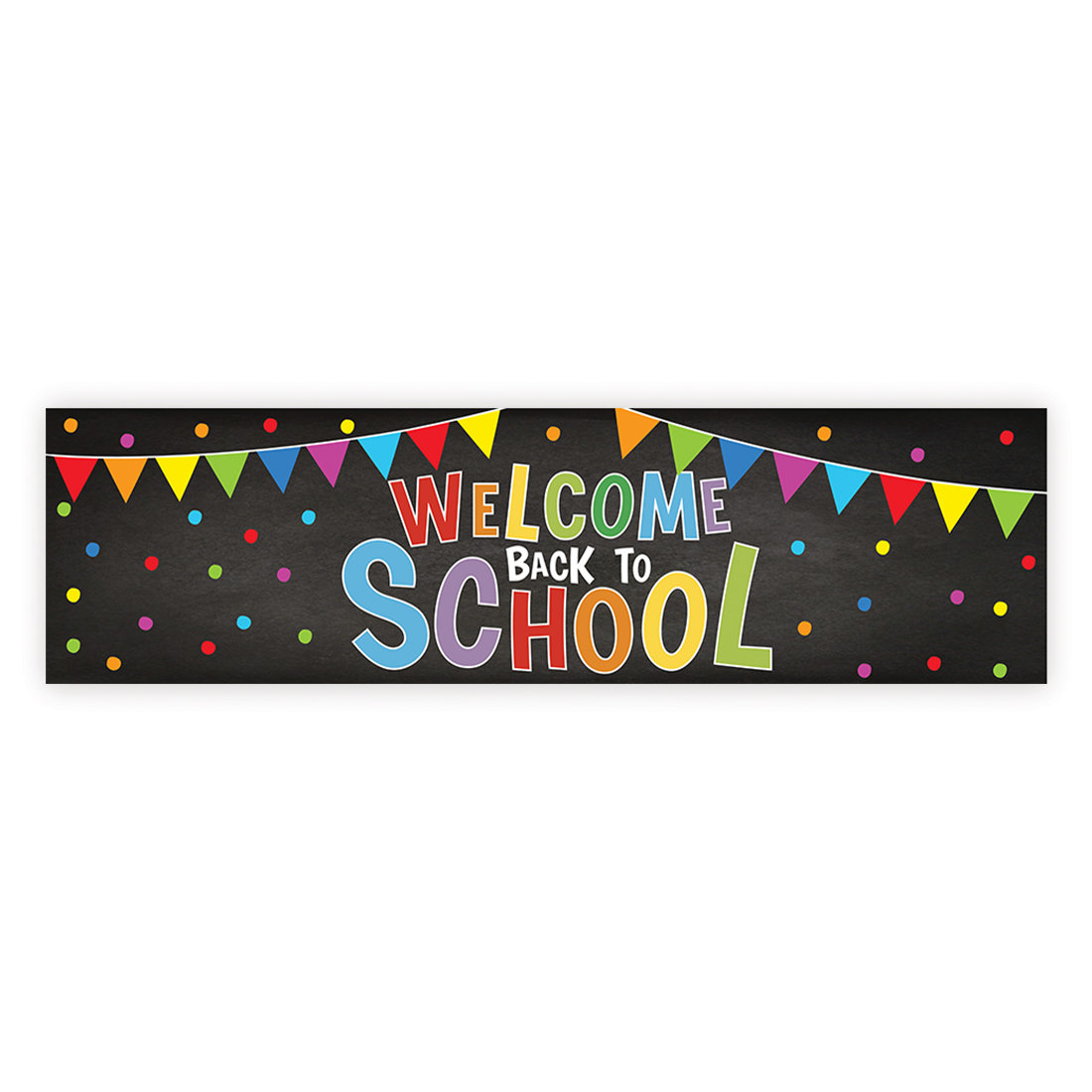 Koyal Wholesale 13X48 Welcome Back To School Banner Pennant Polka Dot ...
