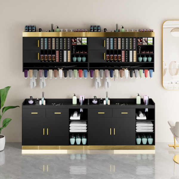 Everly Quinn Salon Station Barber Colour Bar With Drawers And ...
