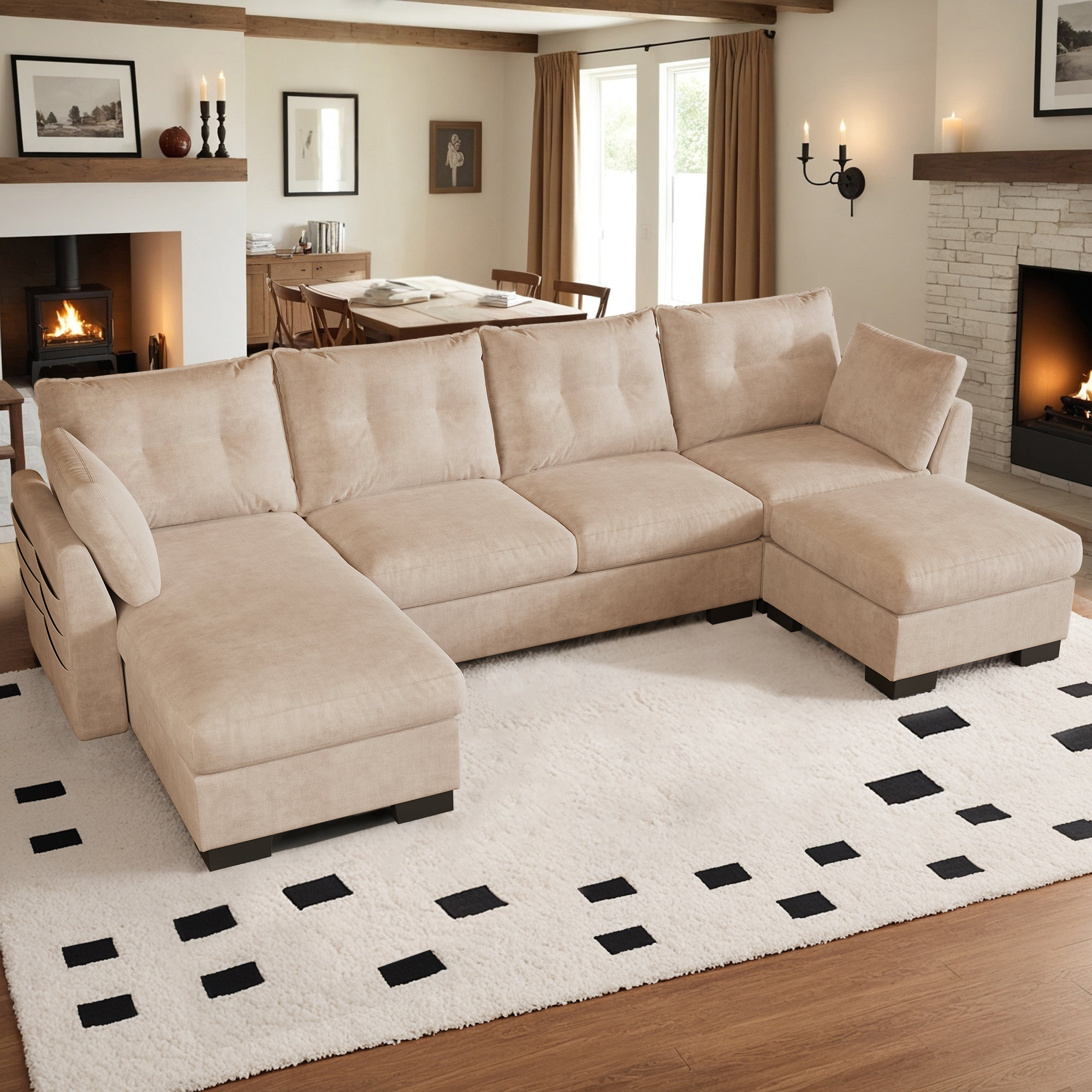 Latitude Run® 110.2'' Sectional Couches For Living Room, L-shaped Couch ...