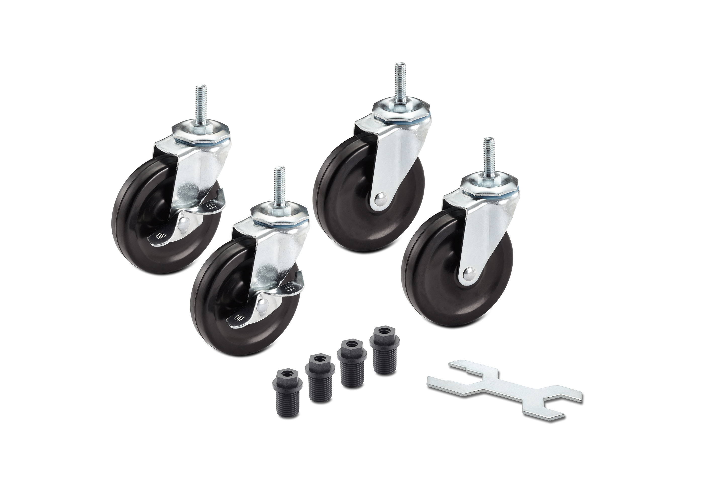 TRINITY 4 in. H x 1 in. D Black Table Wheel (Set of 4) | Wayfair