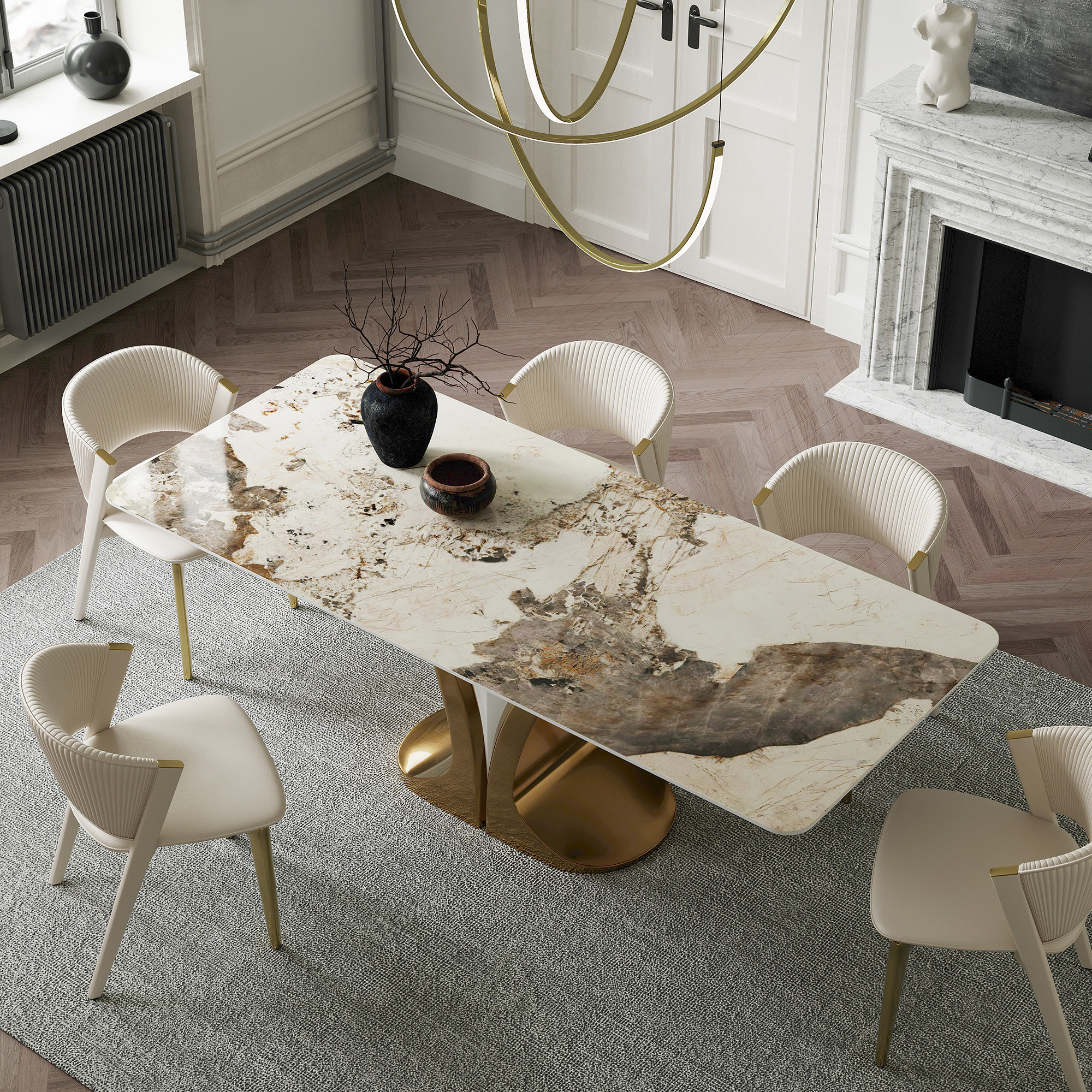 Mercer41 Modern Luxury White Rectangular Dining Table | Wayfair