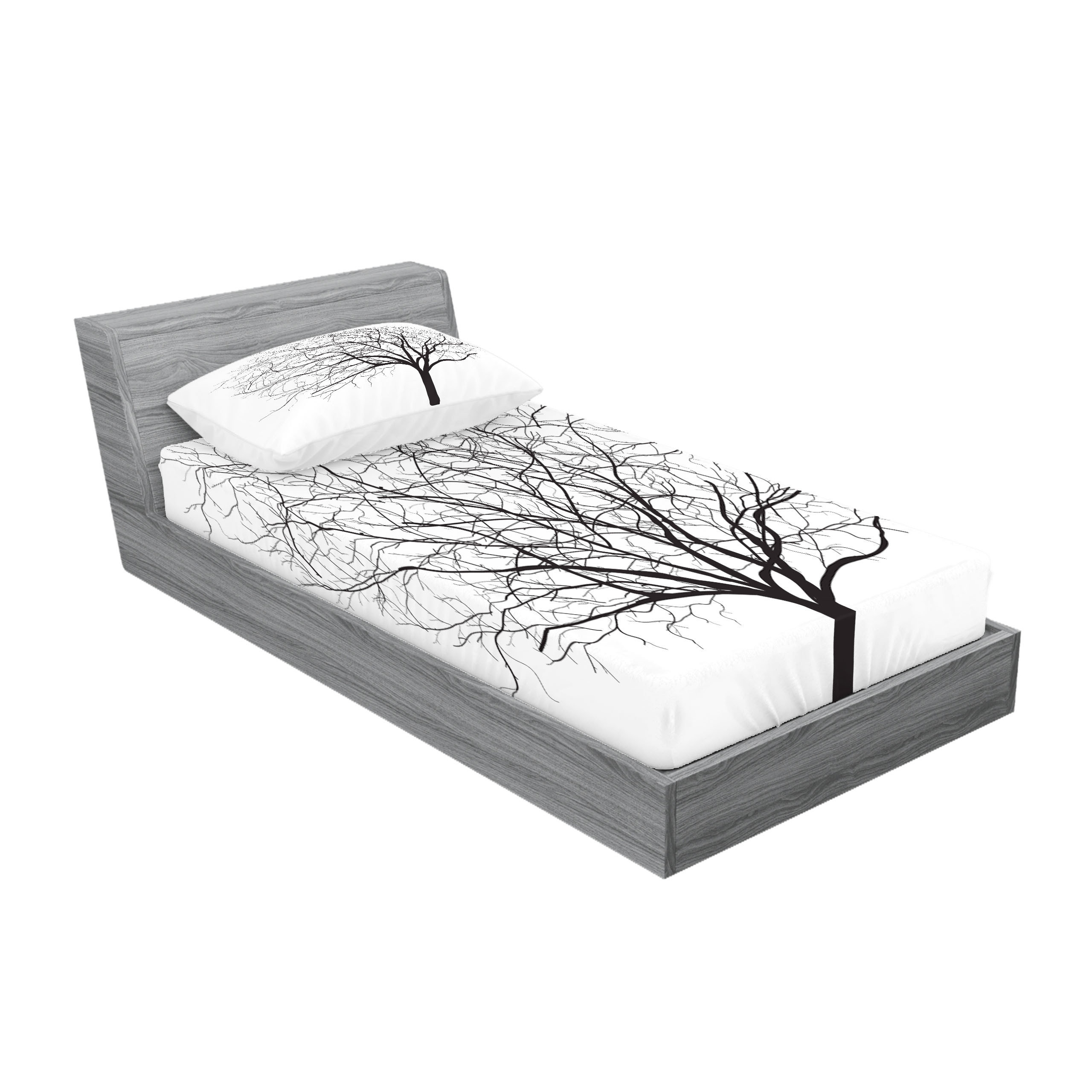 Ambesonne Old Withered Oak Crown Without Leaves Tree Branches Rustic ...
