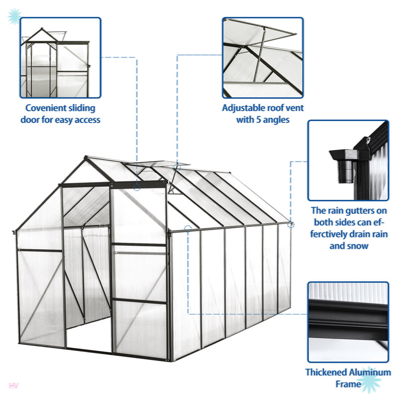HomeViewto Polycarbonate Greenhouse Raised Base | Wayfair
