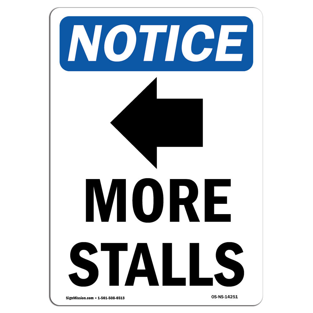 SignMission More Stalls Left Arrow Sign with Symbol | Wayfair