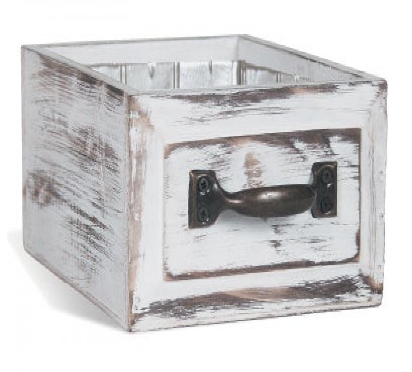 Ophelia & Co. Antiqued White Drawer Shape Decorative Box | Wayfair