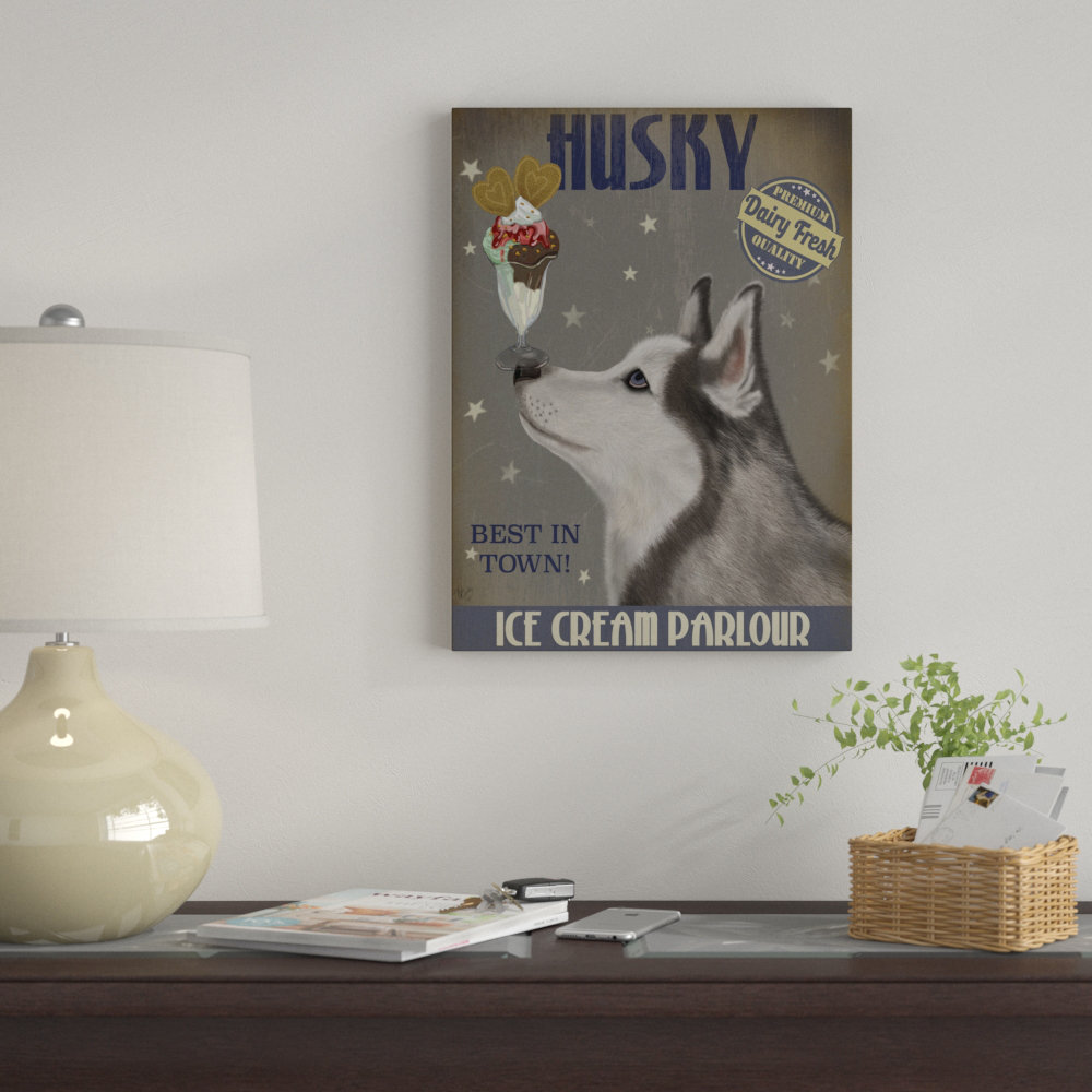 Winston Porter 'Husky Ice Cream' Vintage Advertisement on Wrapped ...