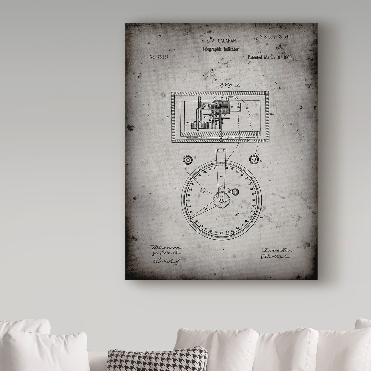 Trademark Fine Art 'Stock Telegraphic Ticker' Drawing Print on Wrapped ...