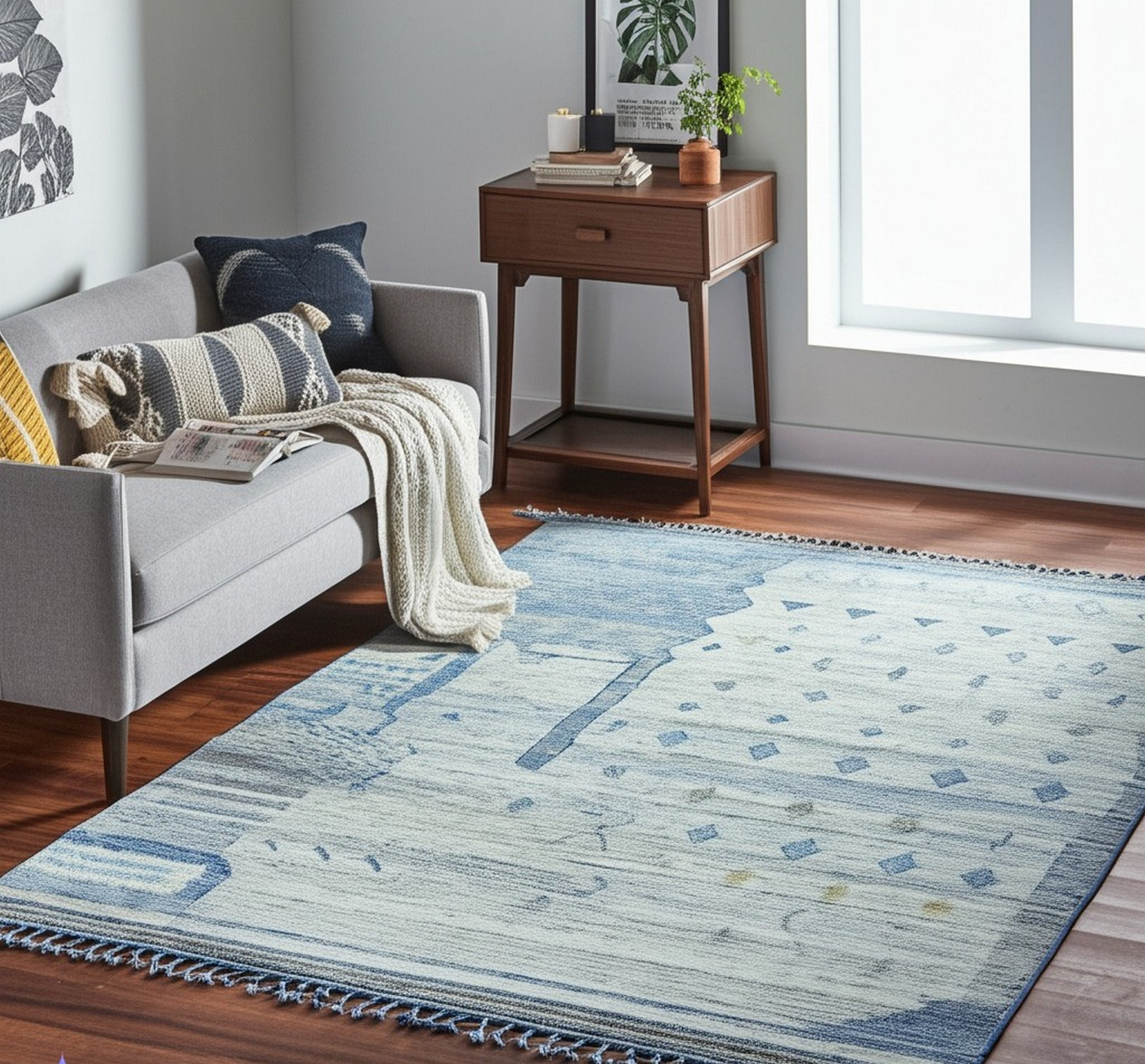 Dakota Fields Marrakech Colorful Watermark Hand-Knotted Rug | Wayfair