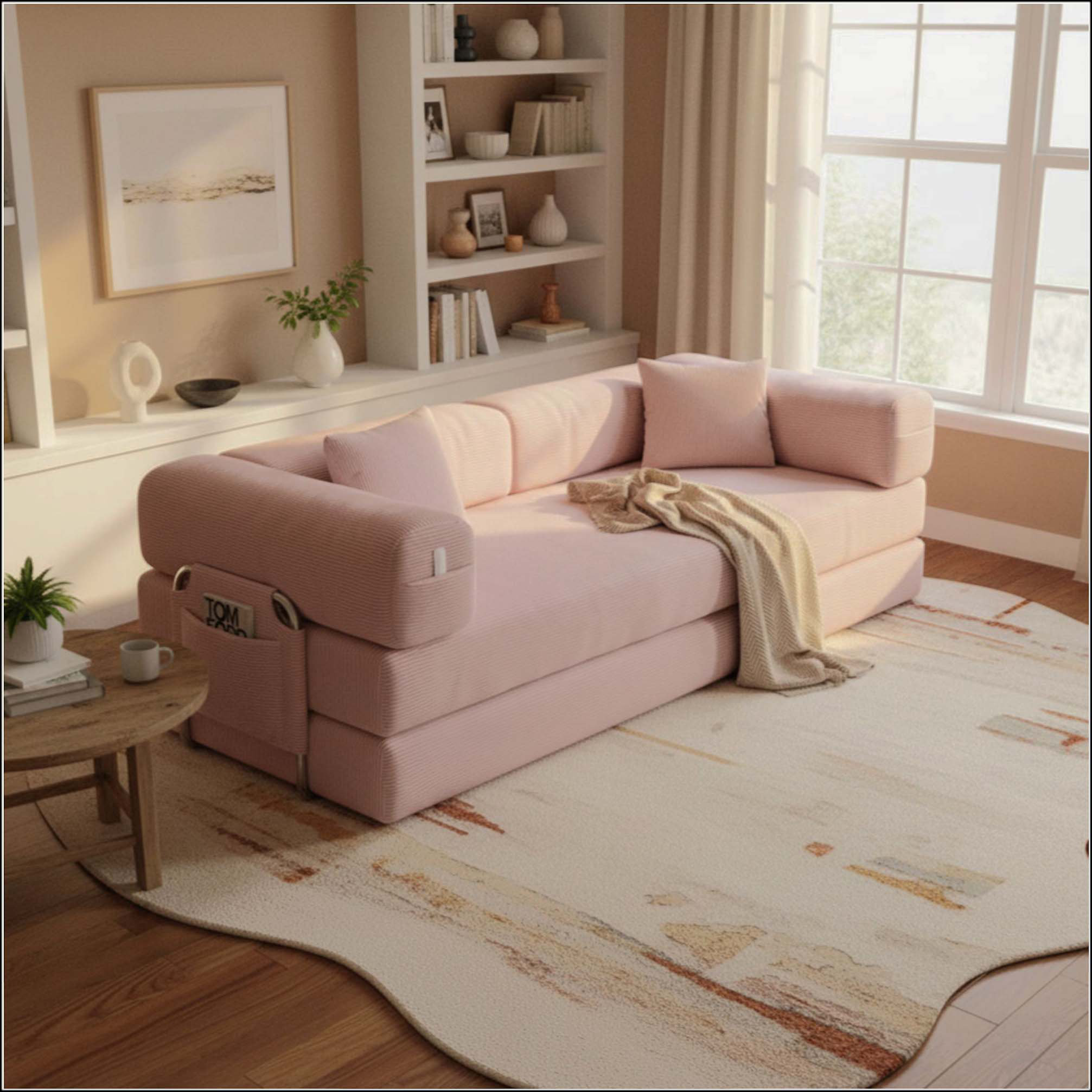 Latitude Run® Modular Sectional Sofa, Convertible Pudding Block Sofa ...
