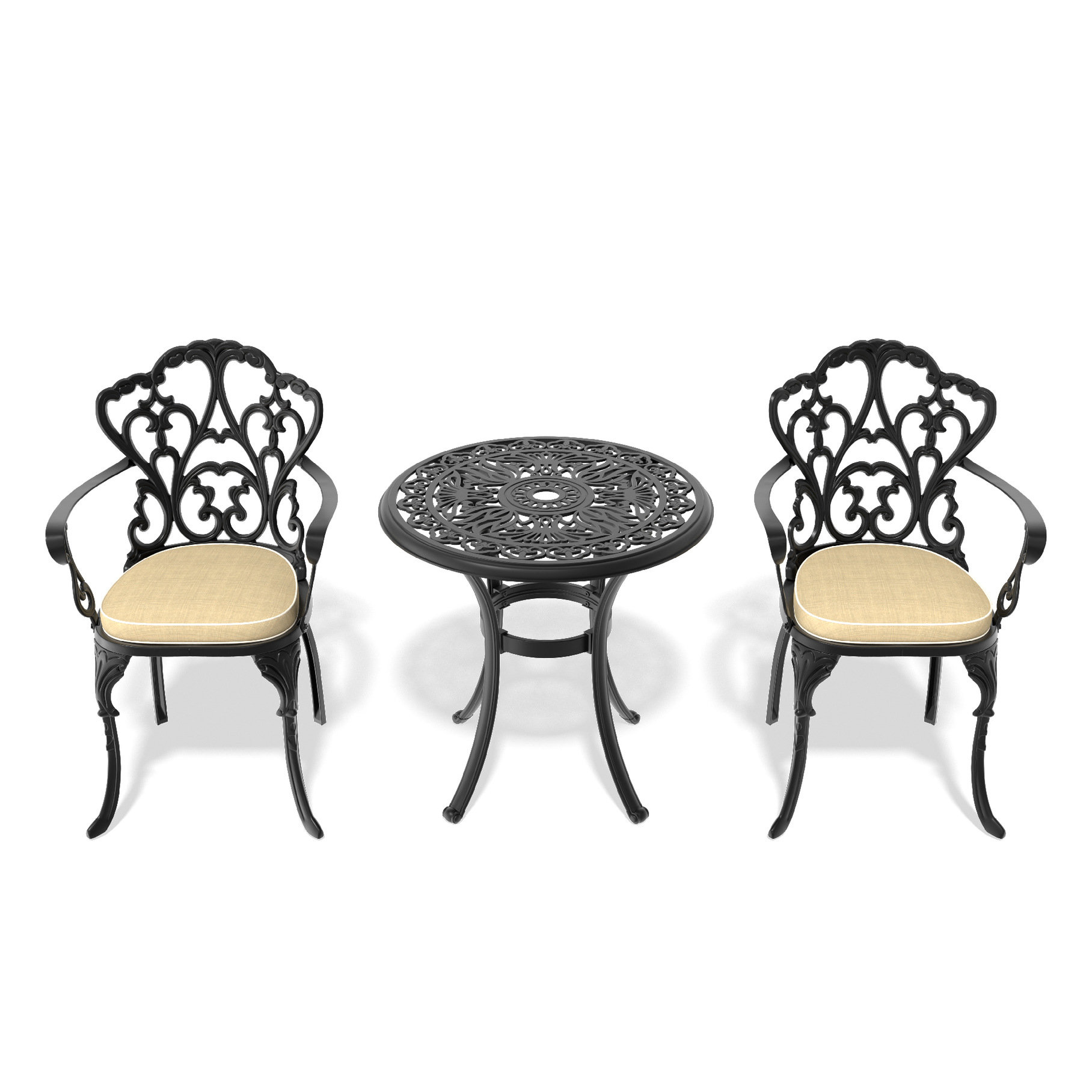Fleur De Lis Living Black Frame Aluminium Patio Furniture With Random ...