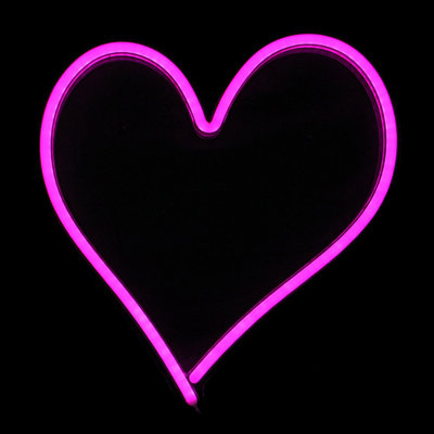 Northlight 13.5" Pink Heart LED Neon Style Valentine's Day Wall Sign ...