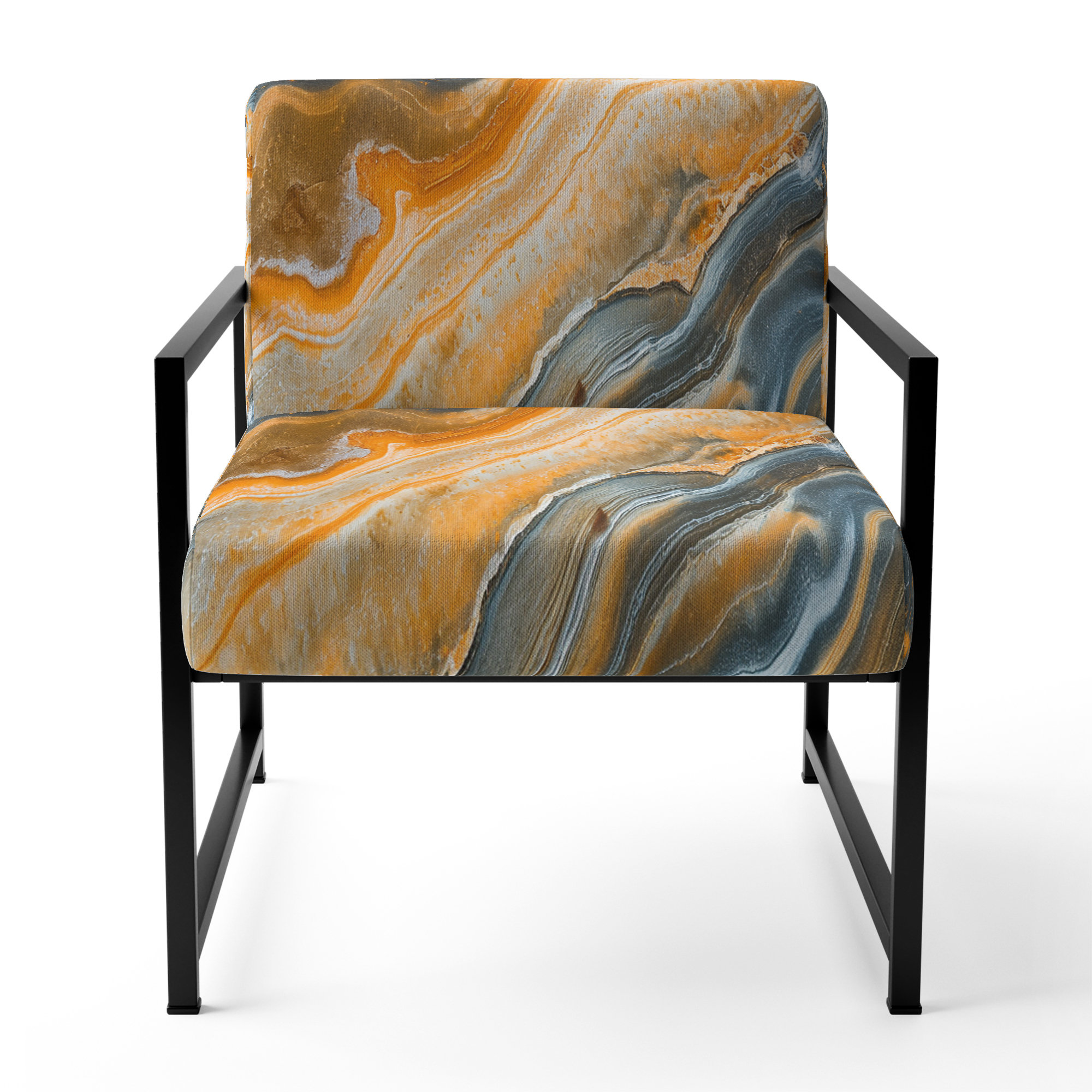 East Urban Home Franny Segment Layers Of Marbled Rock - Upholstered ...