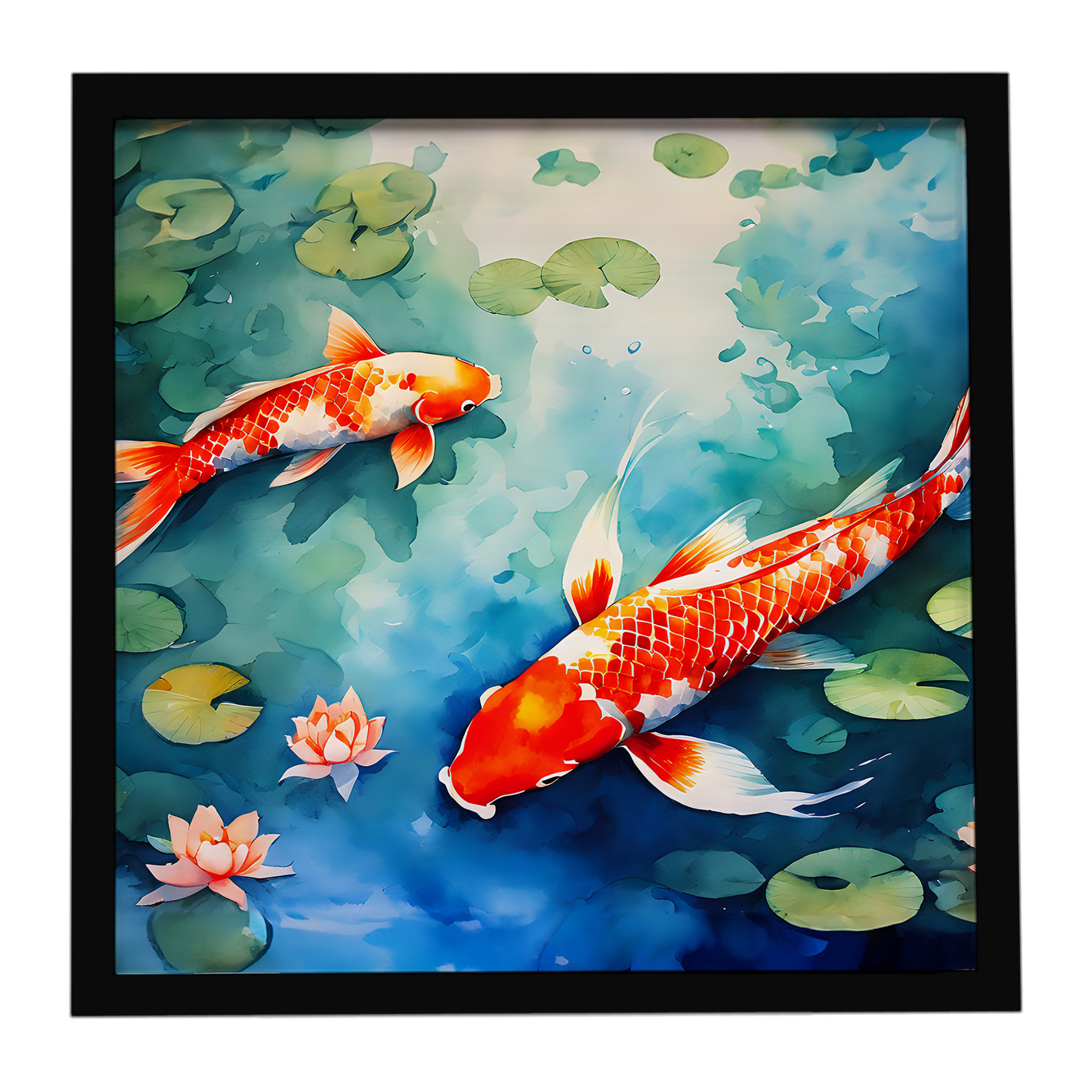 Caroline's Treasures Koi Fish Framed Metal Print | Wayfair