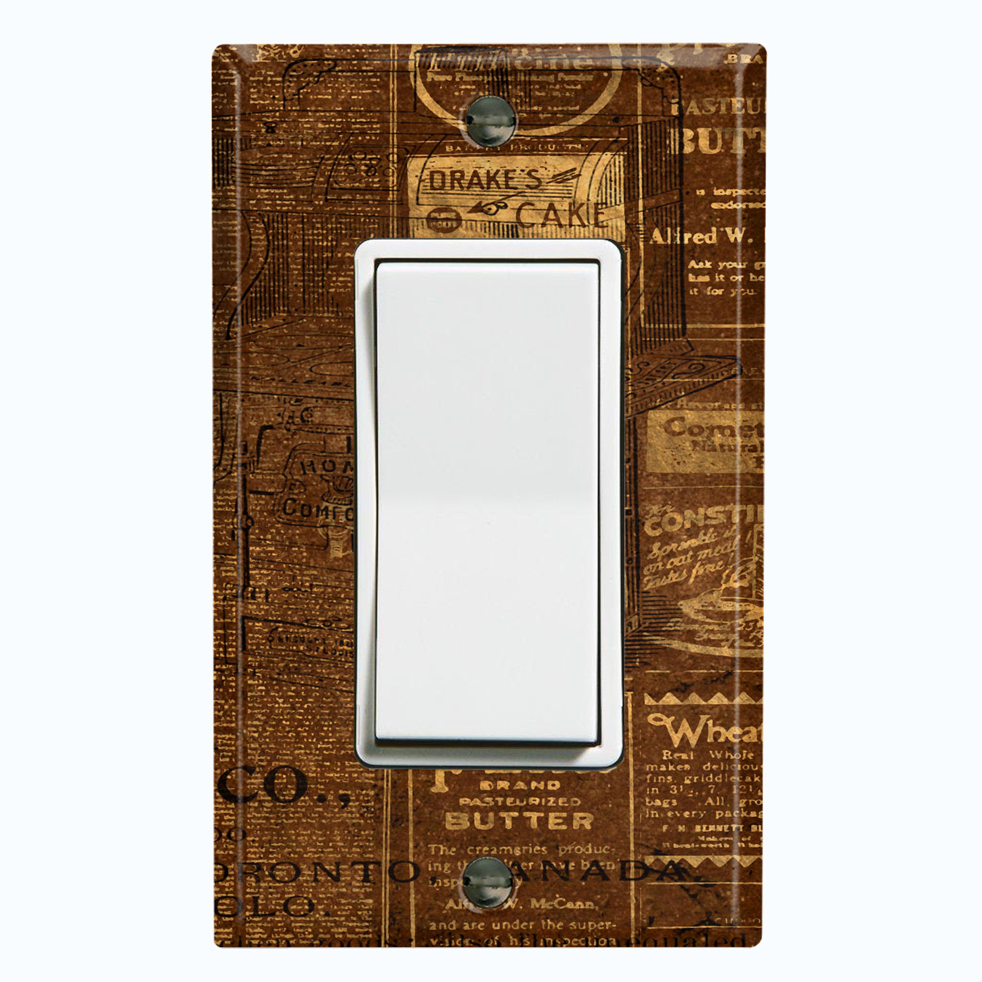 WorldAcc Metal Light Switch Plate Outlet Cover (Rustic Canery Letter ...