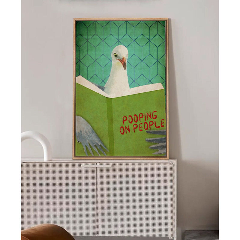 wall26 Pigeon Bird Animal Funny Bathroom Sign Décor Cheeky Laundry Art ...