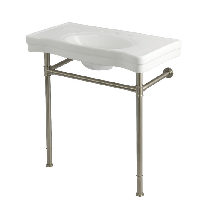 Kingston Brass Imperial 36-Inch Ceramic Console Sink with Stainless ...