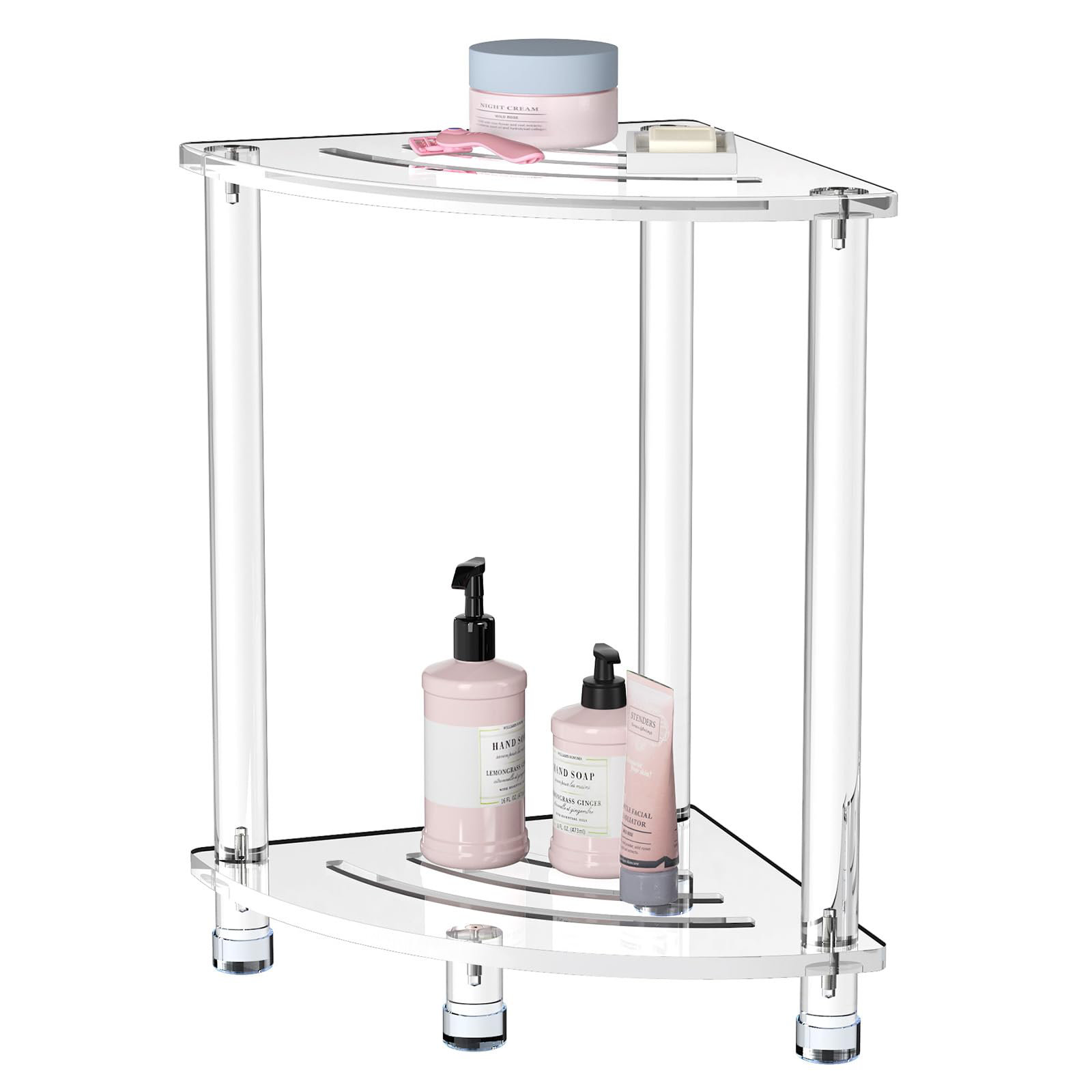 Brayden Studio® Acrylic Corner Shower Stool For Inside Shower - Clear ...