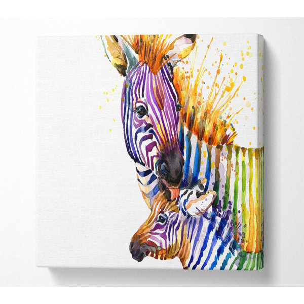 Latitude Vive Zebra Paint Splatter - Wrapped Canvas Print | Wayfair.co.uk