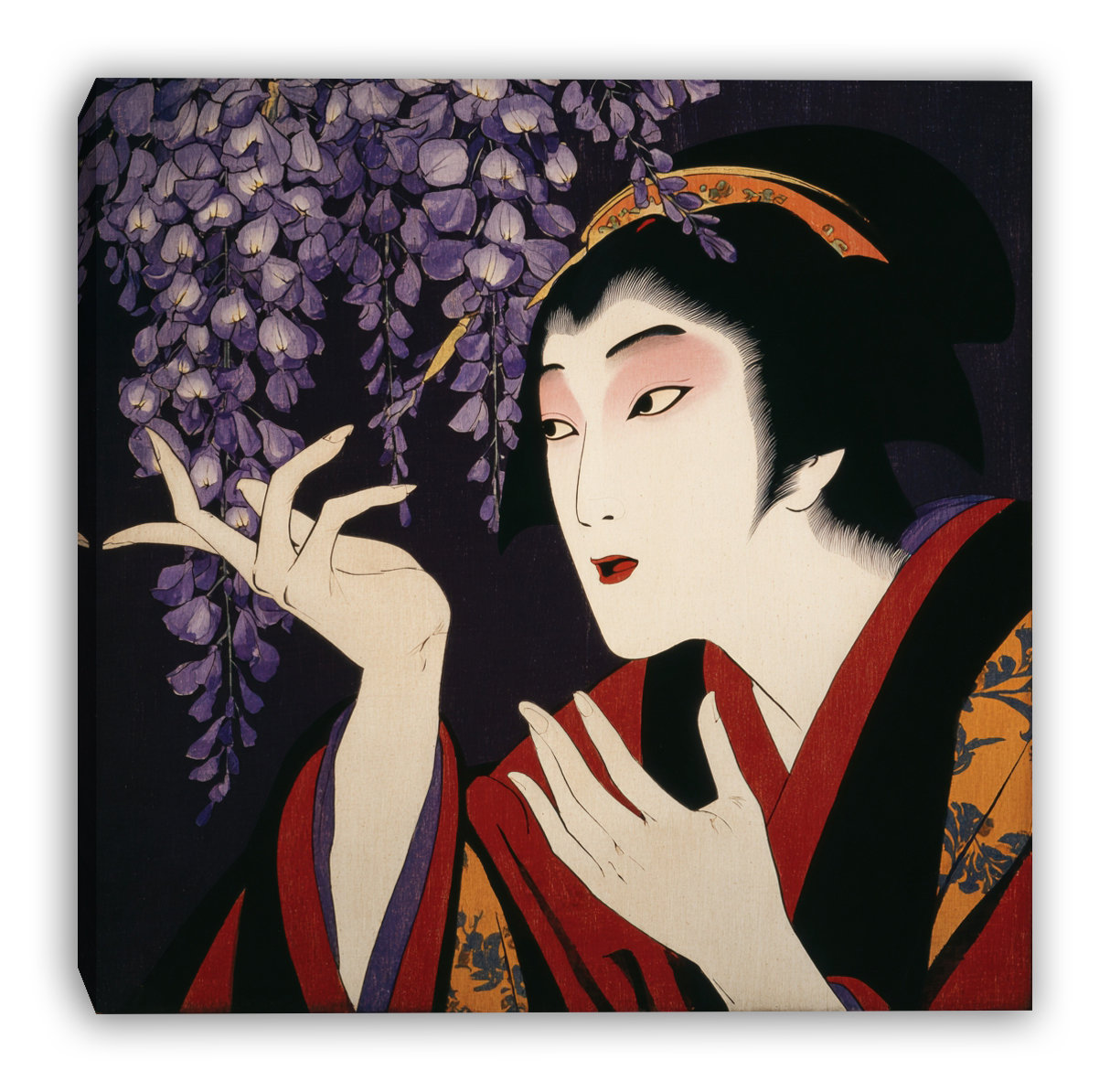 Astoria Grand Wisteria Gesture Wrapped Canvas Wall Art | Wayfair