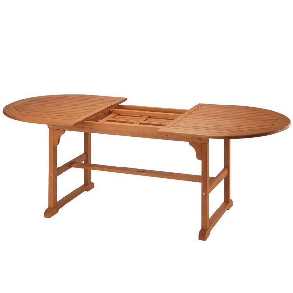 Union Rustic Mustafa Extendable Eucalyptus Outdoor Dining Table ...