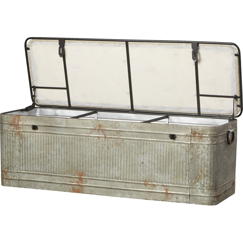 Laurel Foundry Modern Farmhouse® Metal Galvanized Room Storage Bench ...