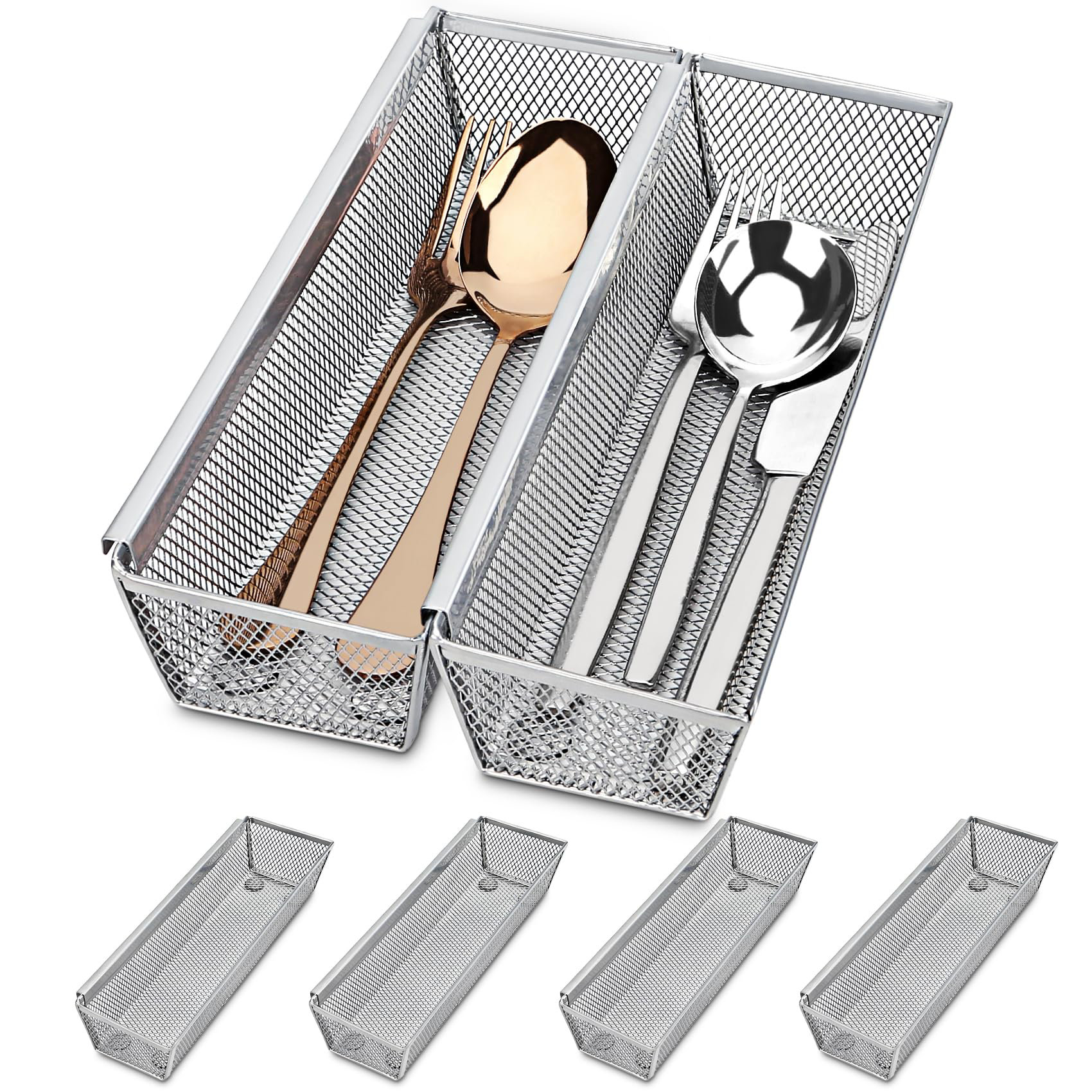 17 Stories Kitchen 6-Piece Cutlery Drawer Organizer, Cutlery Organizer ...