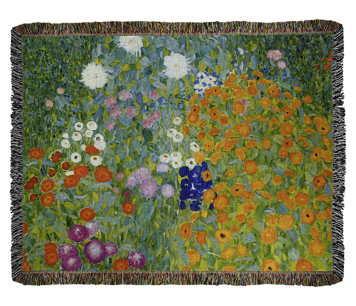 ArtVerse Gustav Klimt Blumengarten Cotton Throw | Wayfair