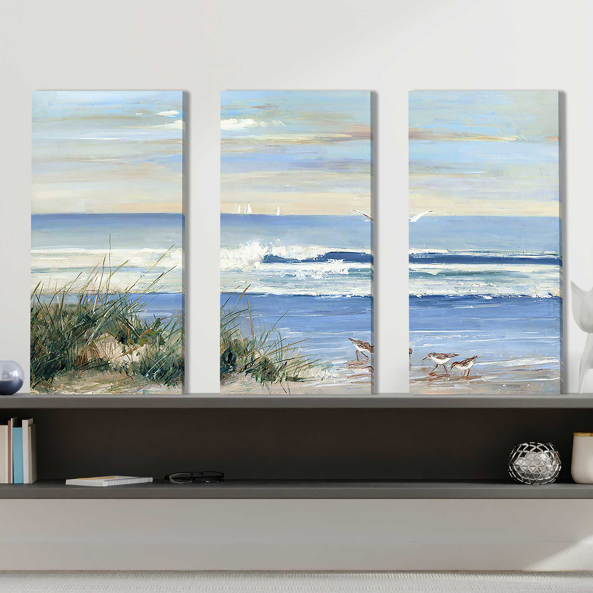 Highland Dunes "Beach Combers" 3 Piece Print On Canvas - Wayfair Canada