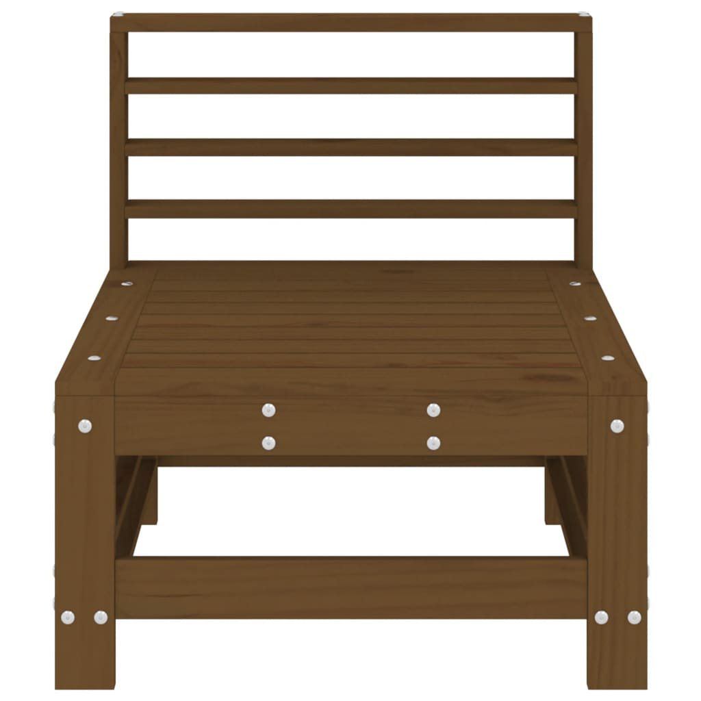 vidaXL Garden Middle Sofa Honey Brown Solid Pine Wood Standard Modular ...